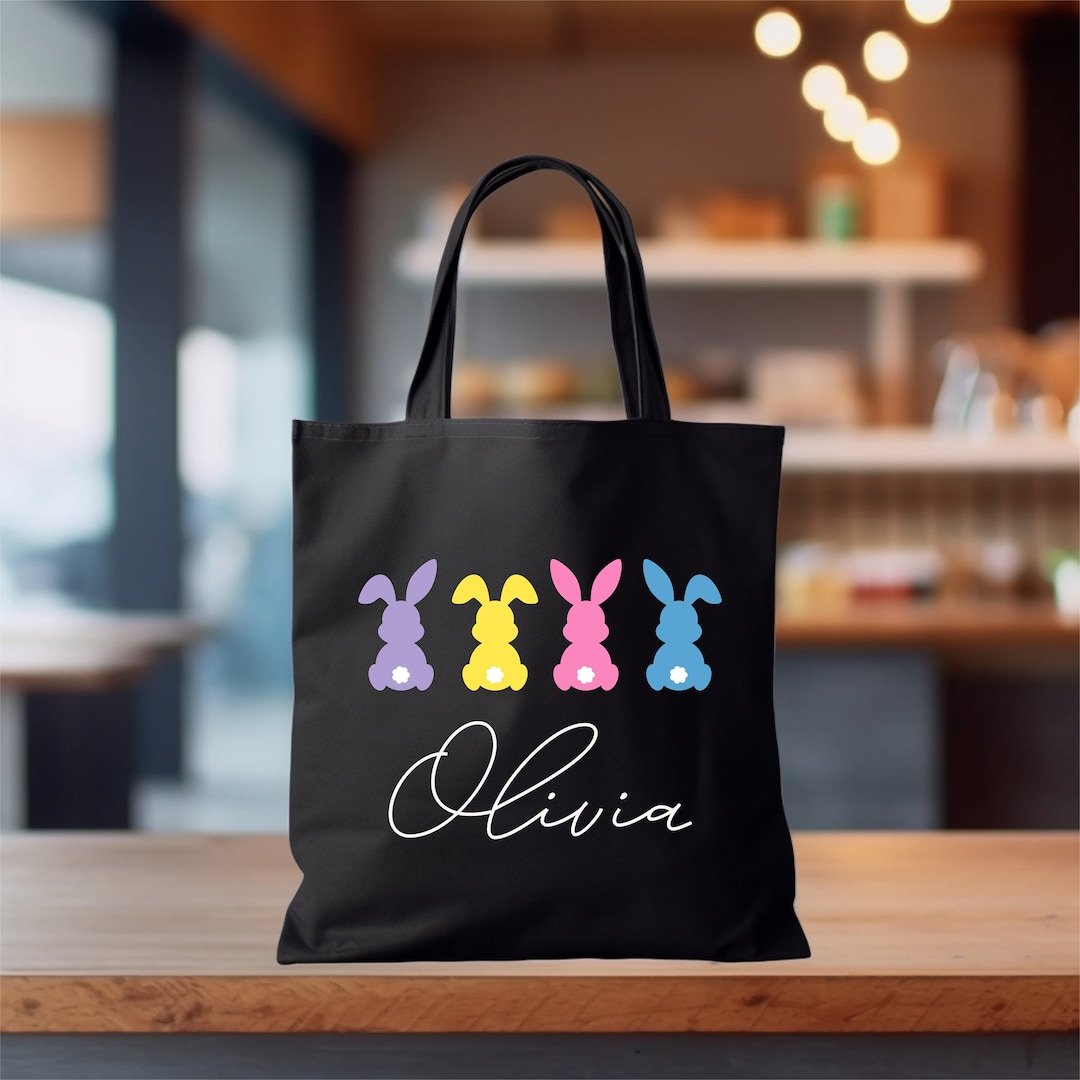 Personalized Easter Tote Bag Easter Egg Hunt Boy Girl Easter Basket ...