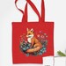 Woodland Fox Tote Bag - Aesthetic Fox Lover Gift - Etsy