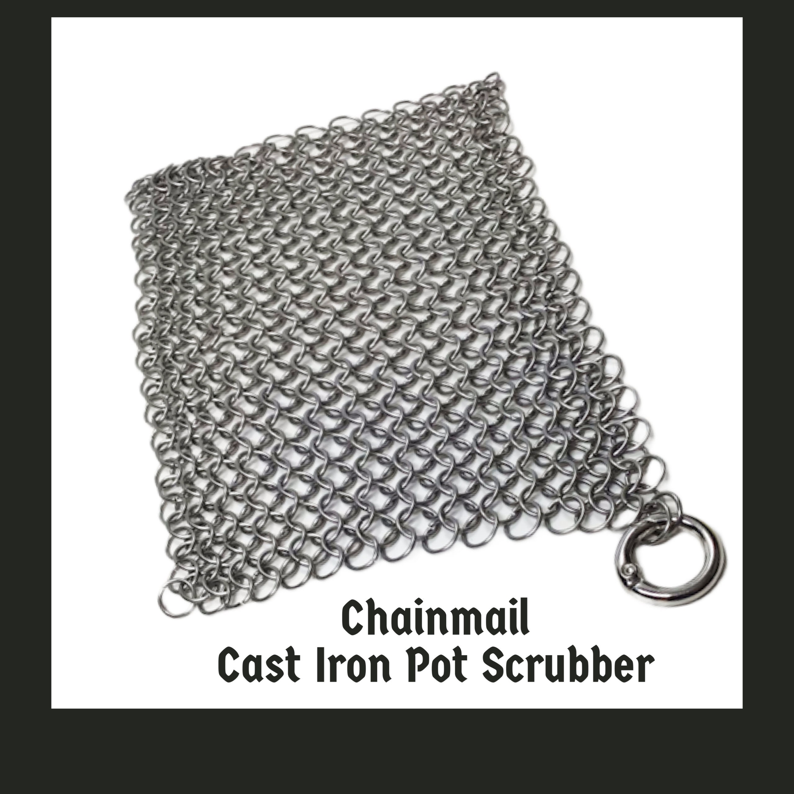 Hand Woven Chainmail Pot Scrubber: Stainless Steel Cast Iron Pan ...