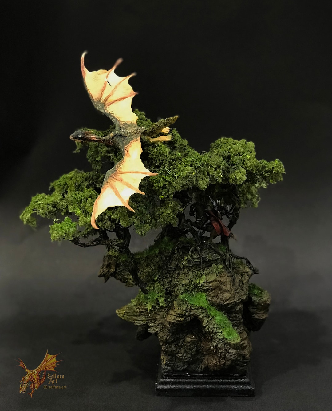 Chase the Dragon Diorama, Realistic Dragon Diorama With Forest, Fantasy ...