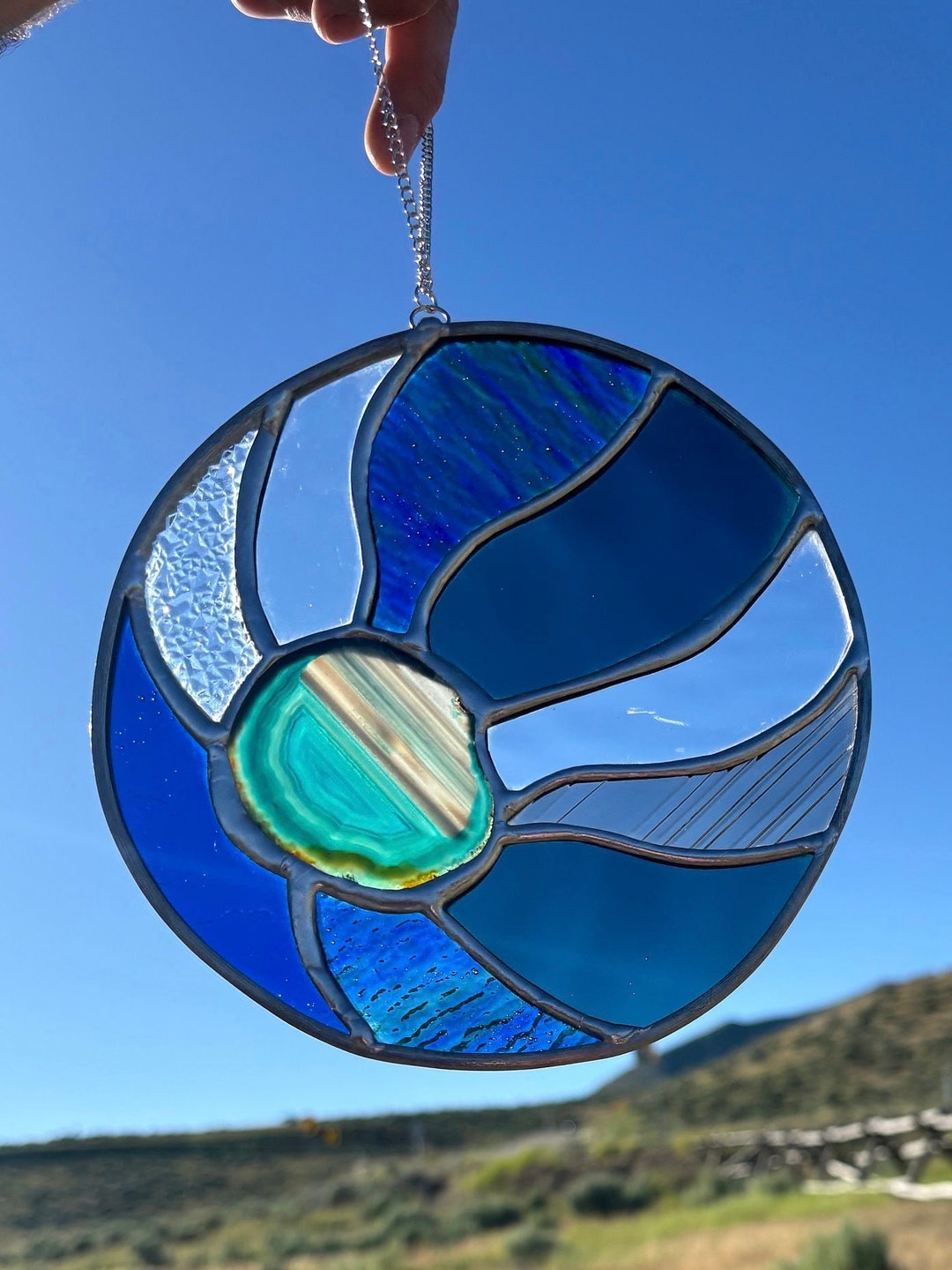 Peruvian Agate Geode Stained Glass - Etsy