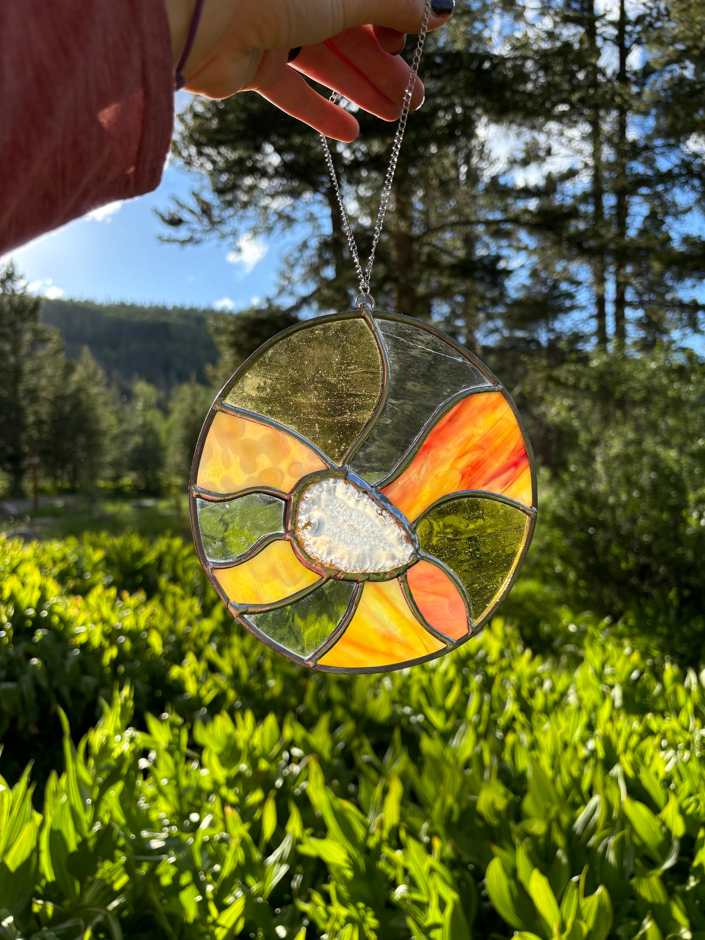 Albion Agate Geode Stained Glass - Etsy