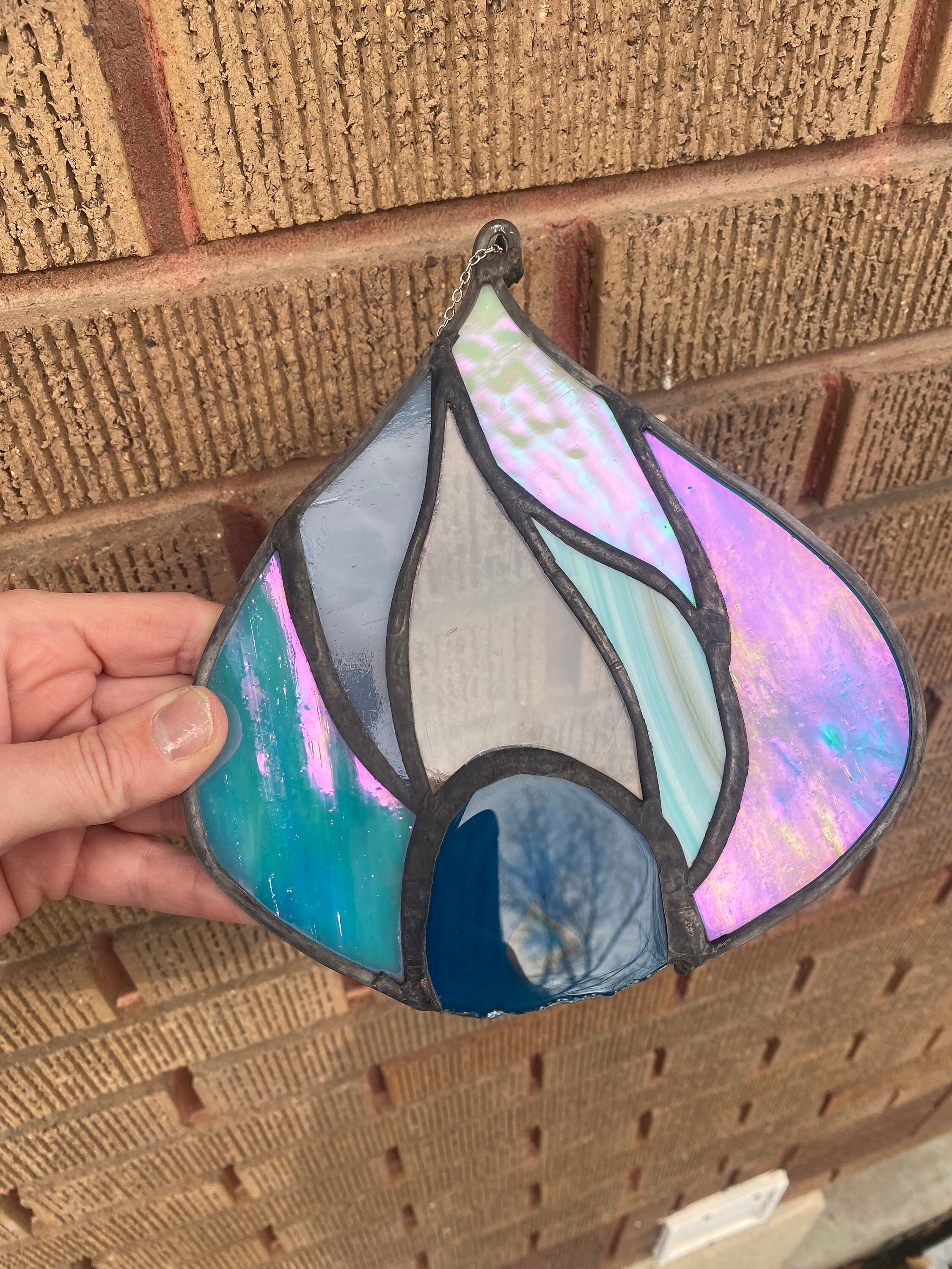 Water Drop Agate Geode Stained Glass - Etsy