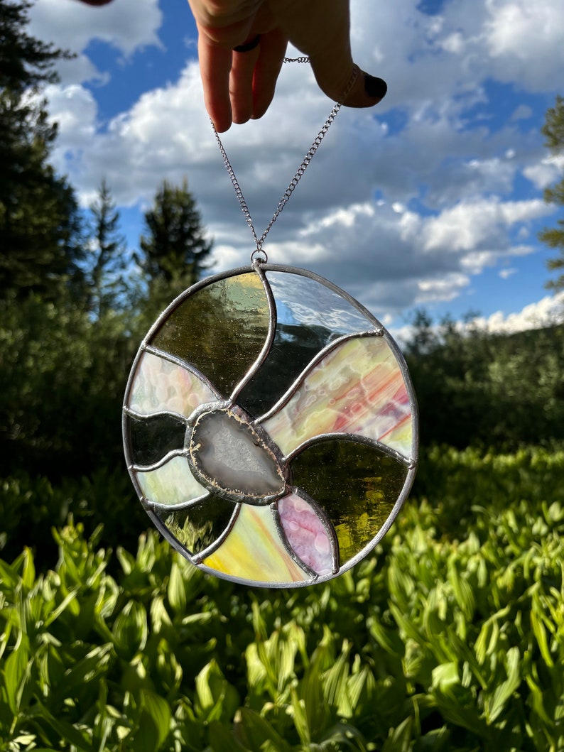 Albion Agate Geode Stained Glass - Etsy