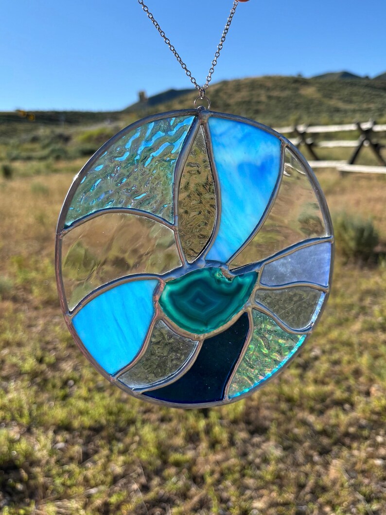 Bear Paw Agate Geode Stained Glass - Etsy