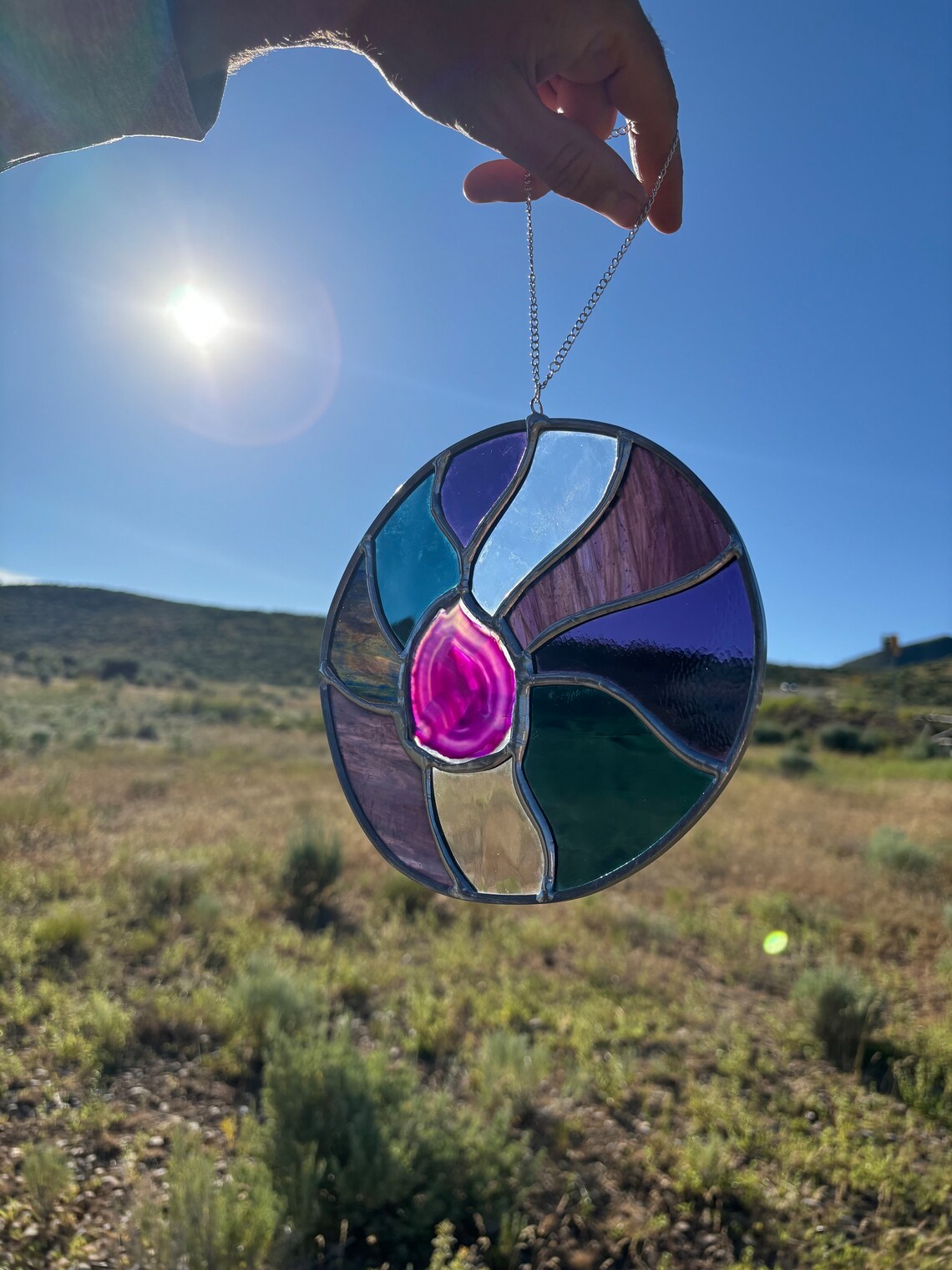 Canyon Agate Geode Stained Glass - Etsy