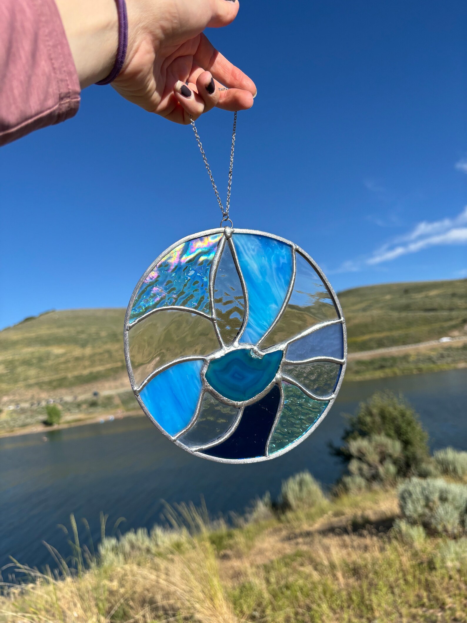 Bear Paw Agate Geode Stained Glass - Etsy