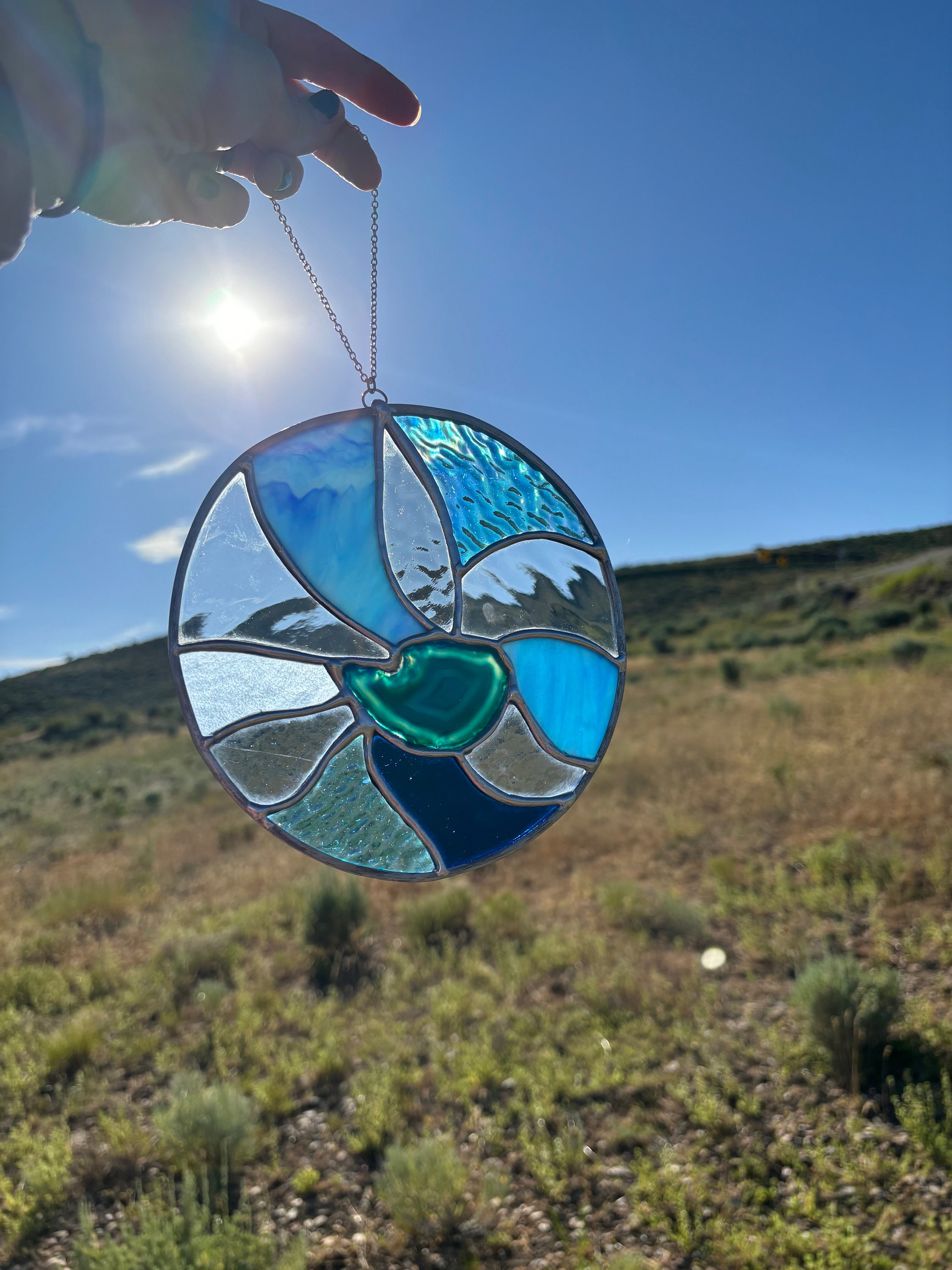 Bear Paw Agate Geode Stained Glass - Etsy
