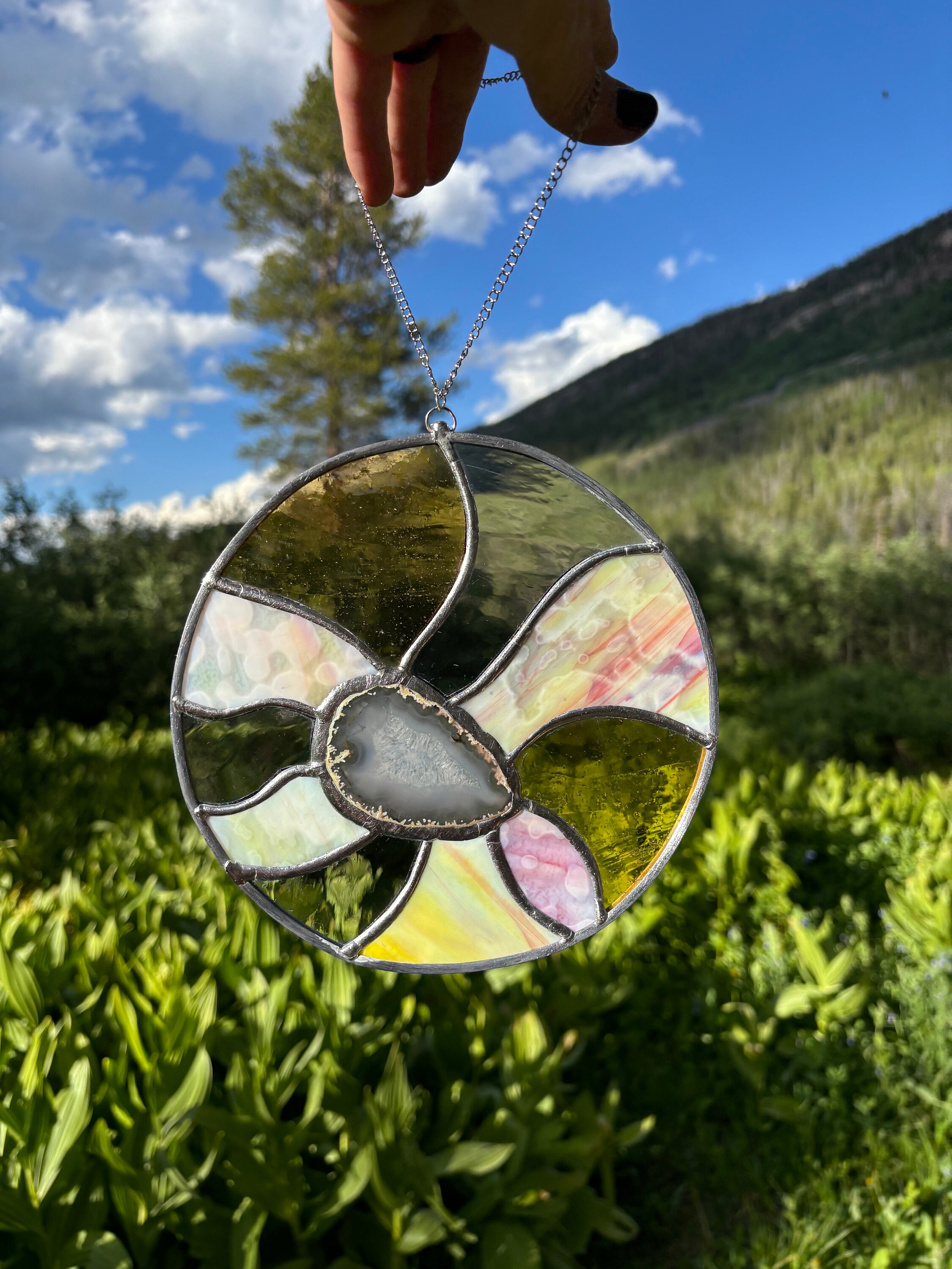 Albion Agate Geode Stained Glass - Etsy