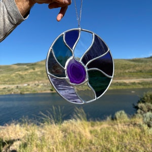 Canyon Agate Geode Stained Glass - Etsy