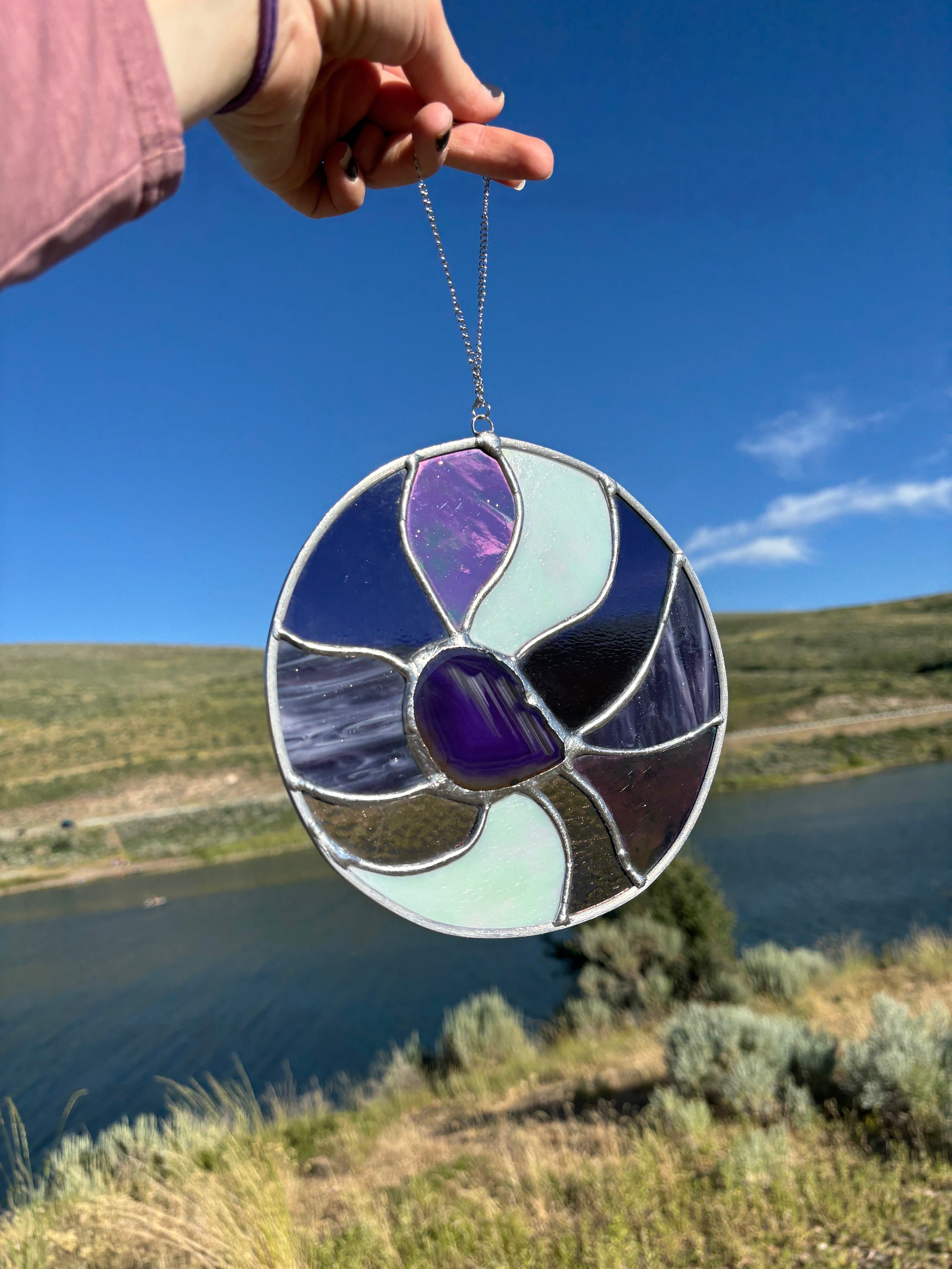 Regal Agate Geode Stained Glass - Etsy