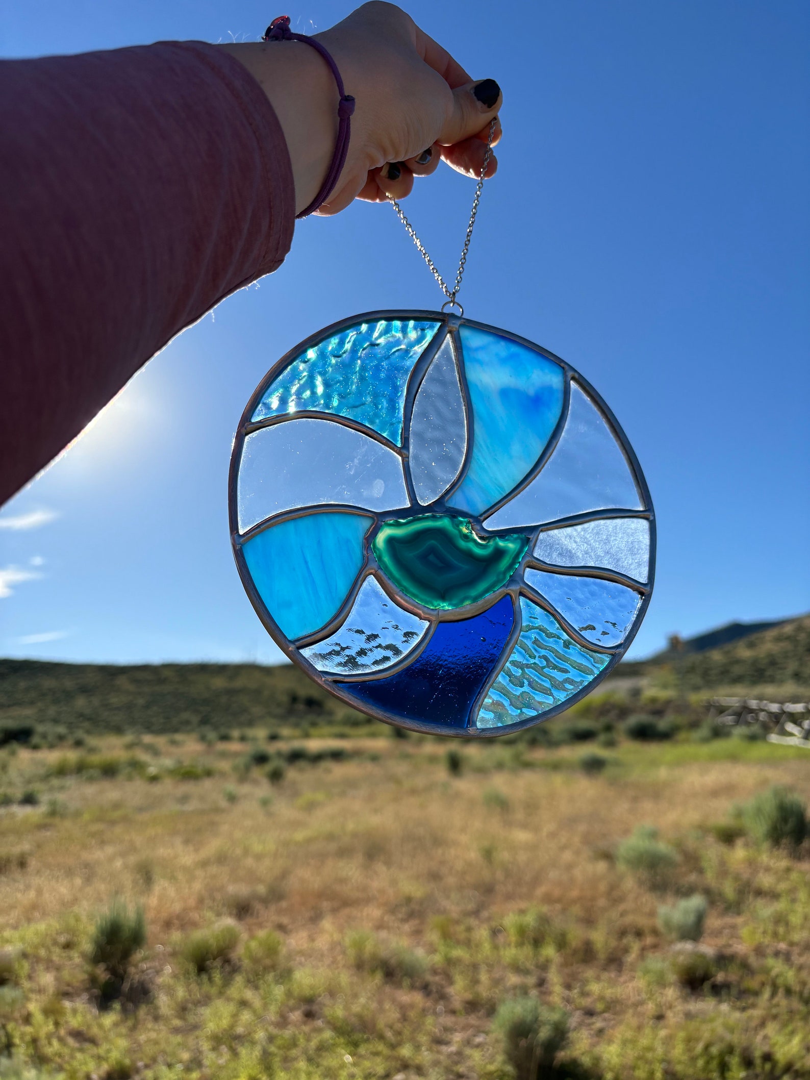 Bear Paw Agate Geode Stained Glass - Etsy