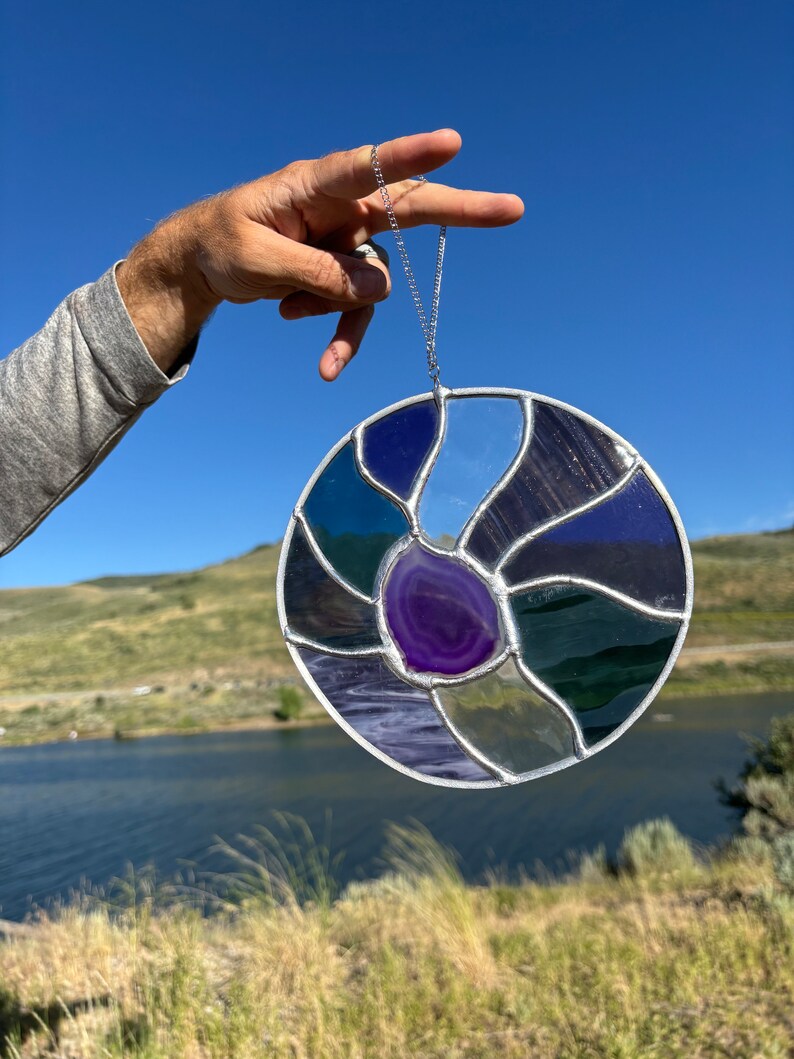 Canyon Agate Geode Stained Glass - Etsy