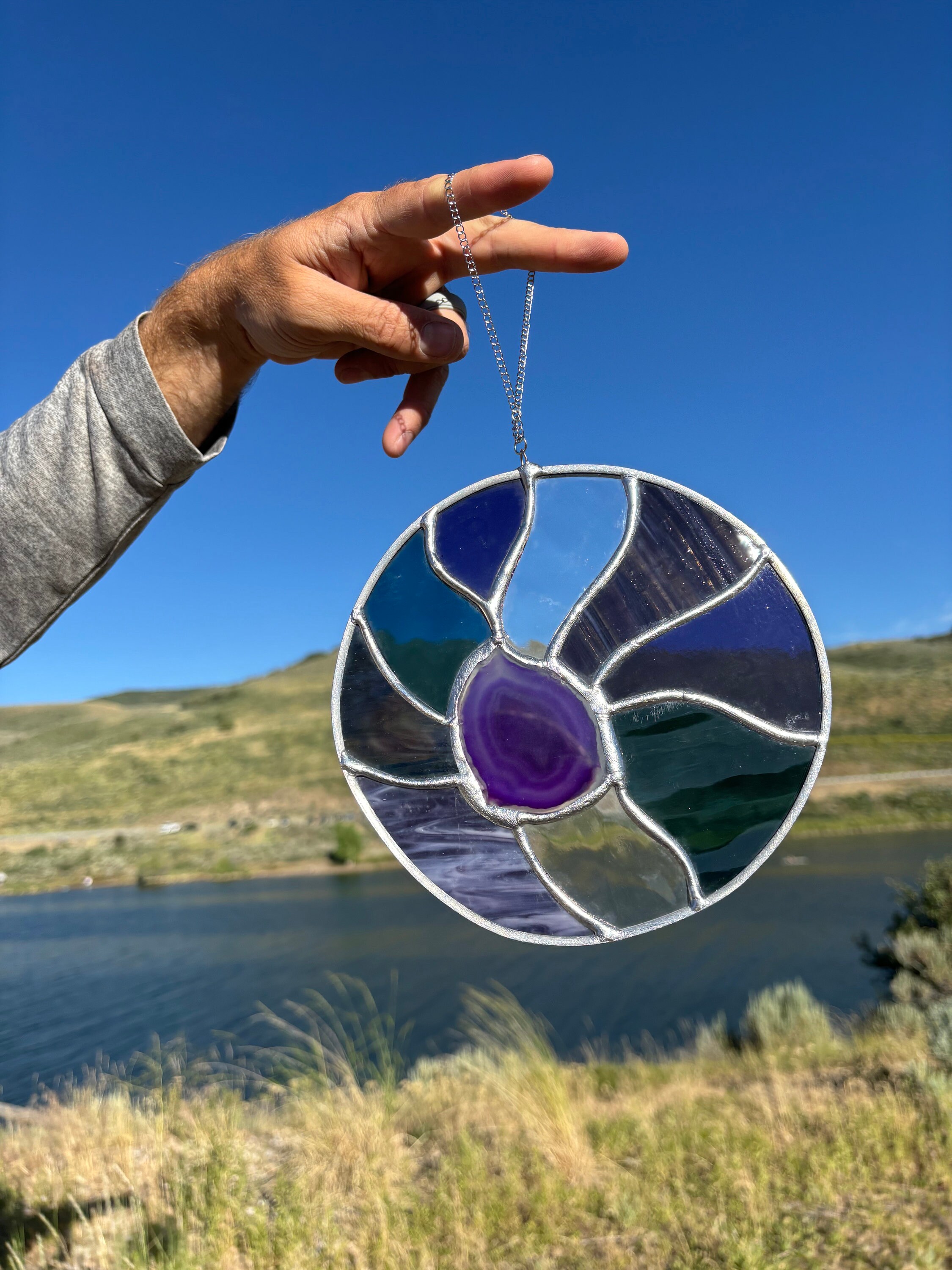 Canyon Agate Geode Stained Glass - Etsy