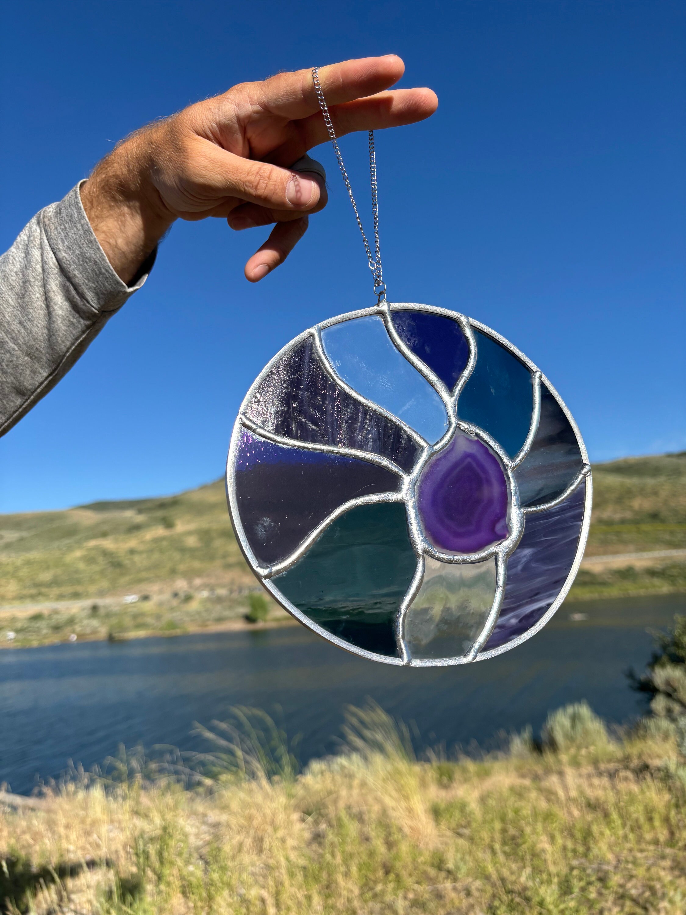 Canyon Agate Geode Stained Glass - Etsy