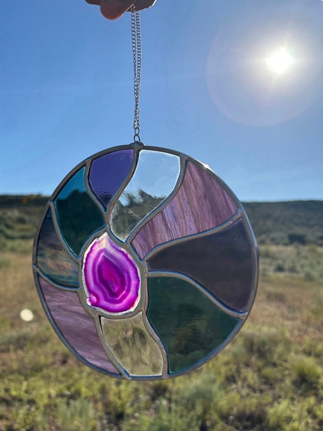 Canyon Agate Geode Stained Glass - Etsy