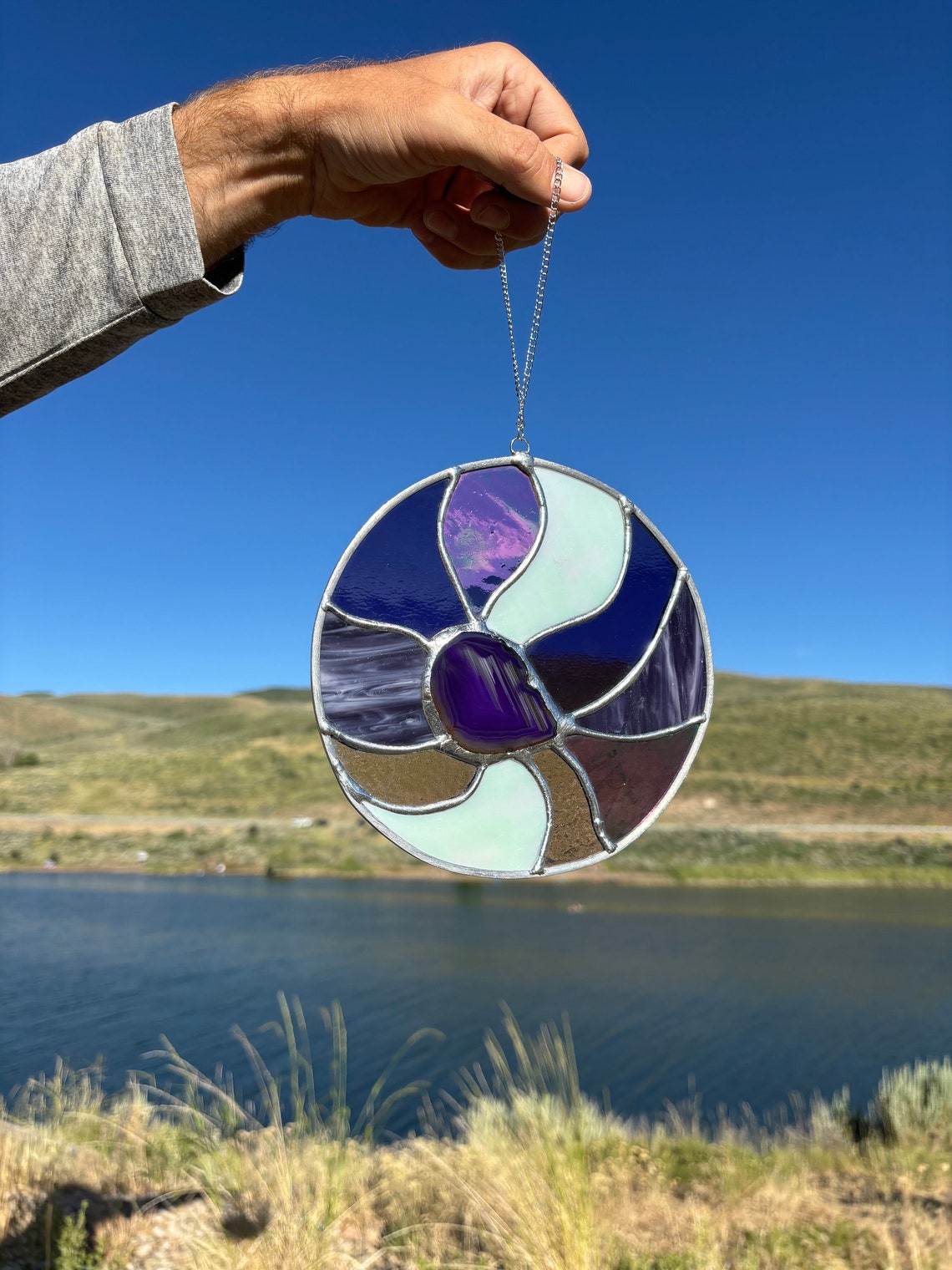 Regal Agate Geode Stained Glass - Etsy