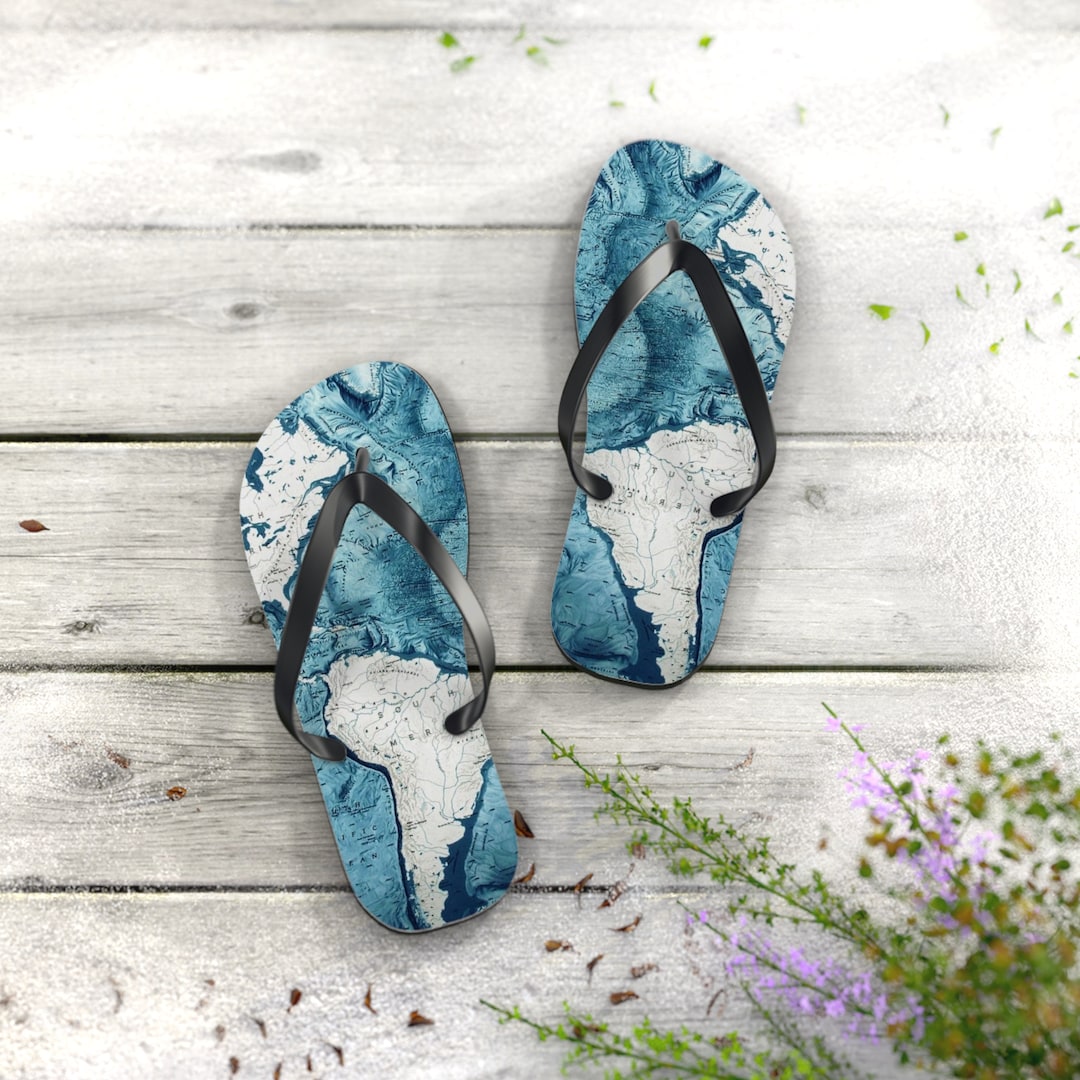 World-map Flip Flops Home Outdoor Slippers Beach Man Map - Etsy