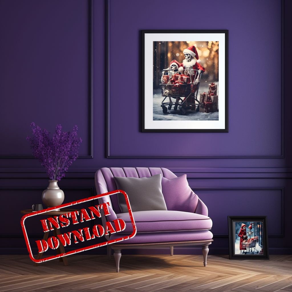 Shopping Skeleton Family Portrait Instant Download Halloween - Etsy