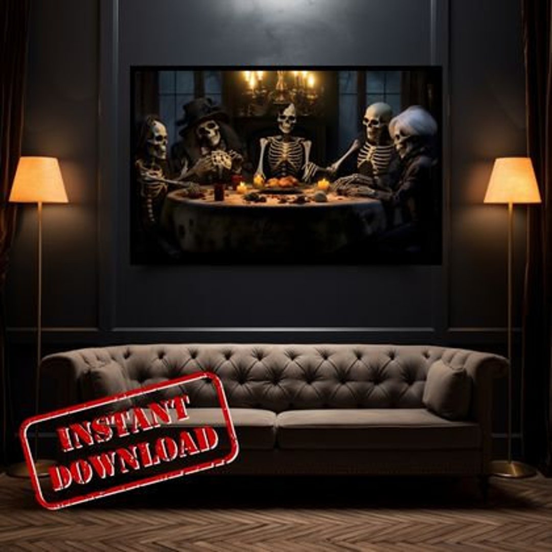 Skeletal Shenanigans: Digital Skeleton Playing Card Game Art, Halloween ...