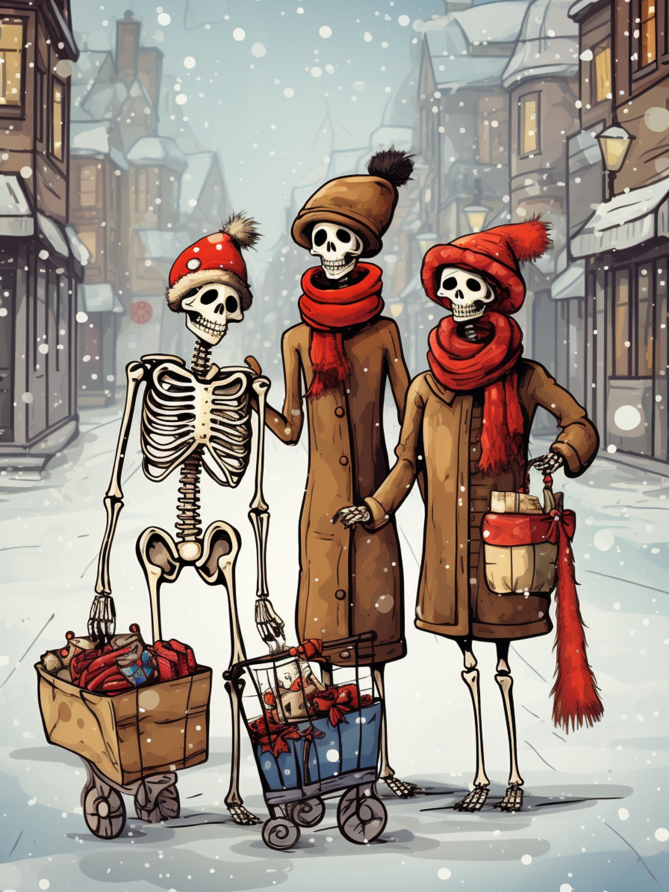 Shopping Skeleton Family Portrait Instant Download Halloween - Etsy