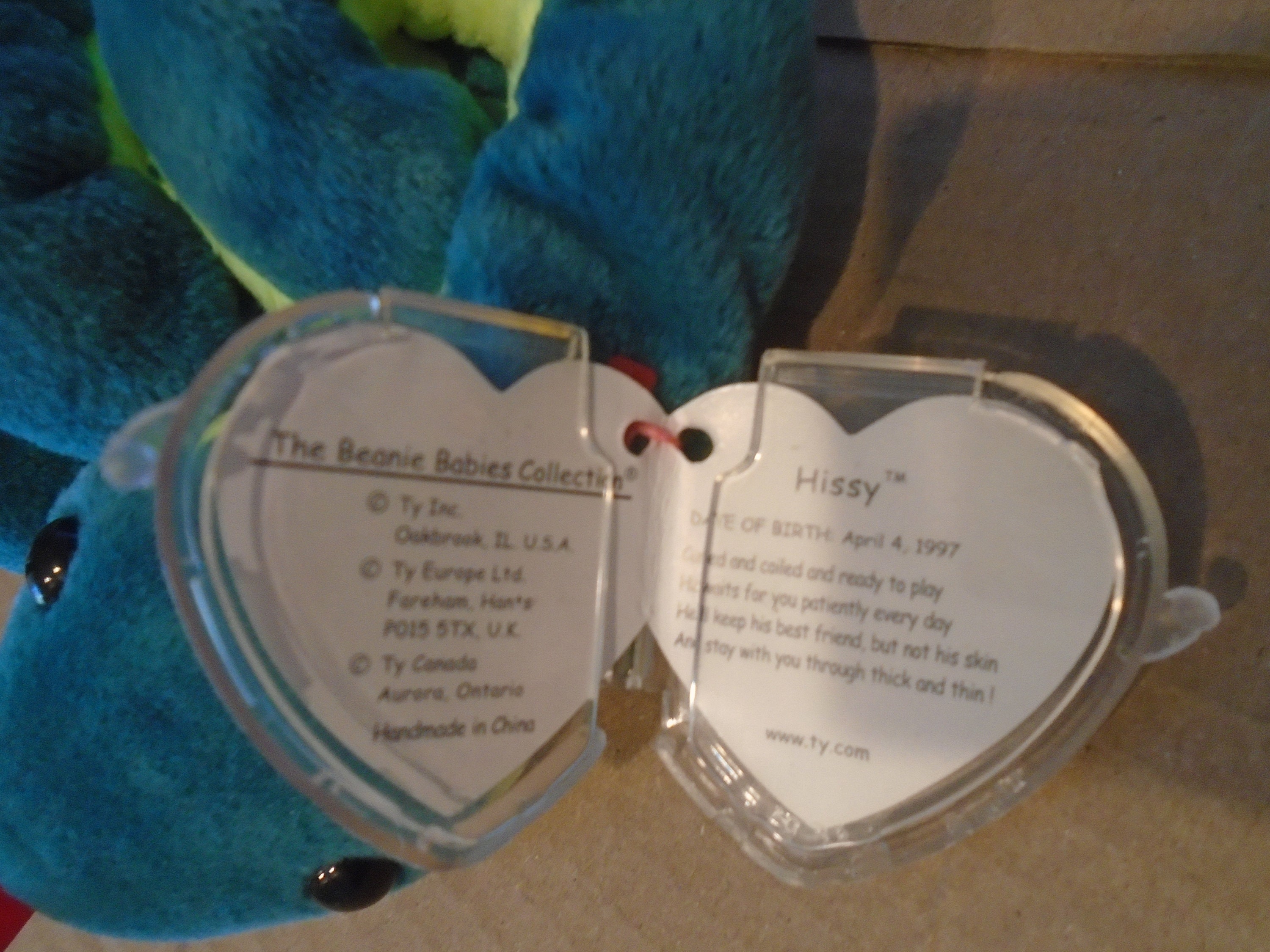 Ty Beanie Baby Hissy the Snake, Original, Vintage, Collectible Beanie ...
