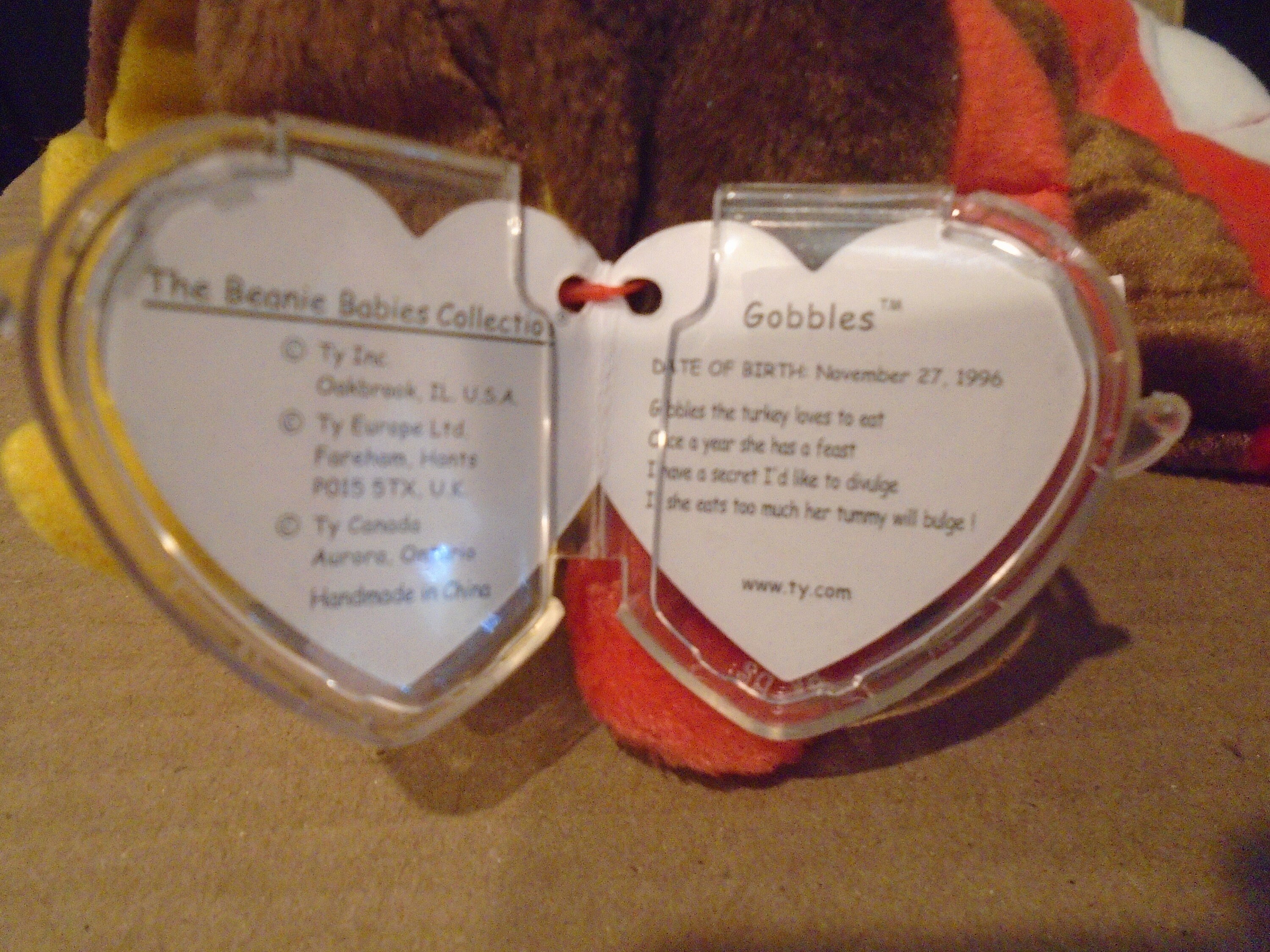Ty Beanie Baby Gobbles the Turkey, Original, Vintage, Collectible ...