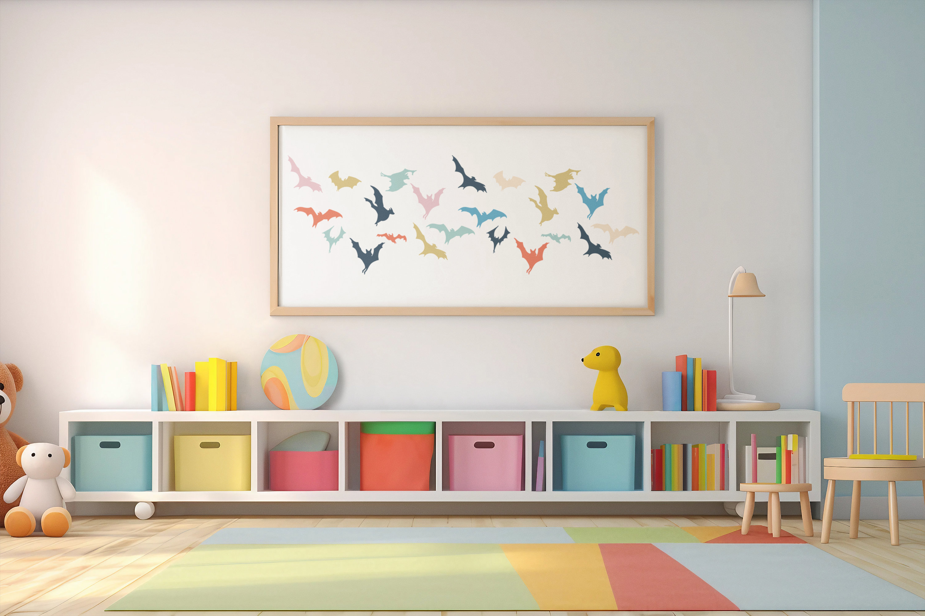 Colorful Bats, Jpg, Pdf, Png, Svg, Instant Download, Halloween, Spooky ...