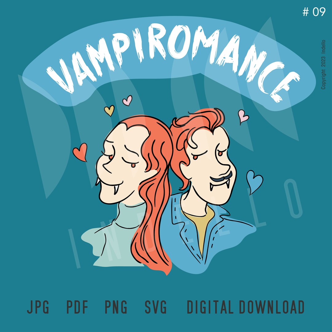 Vampiromance Jpg, Pdf, Png, Svg, Halloween Instant Download, DIY ...