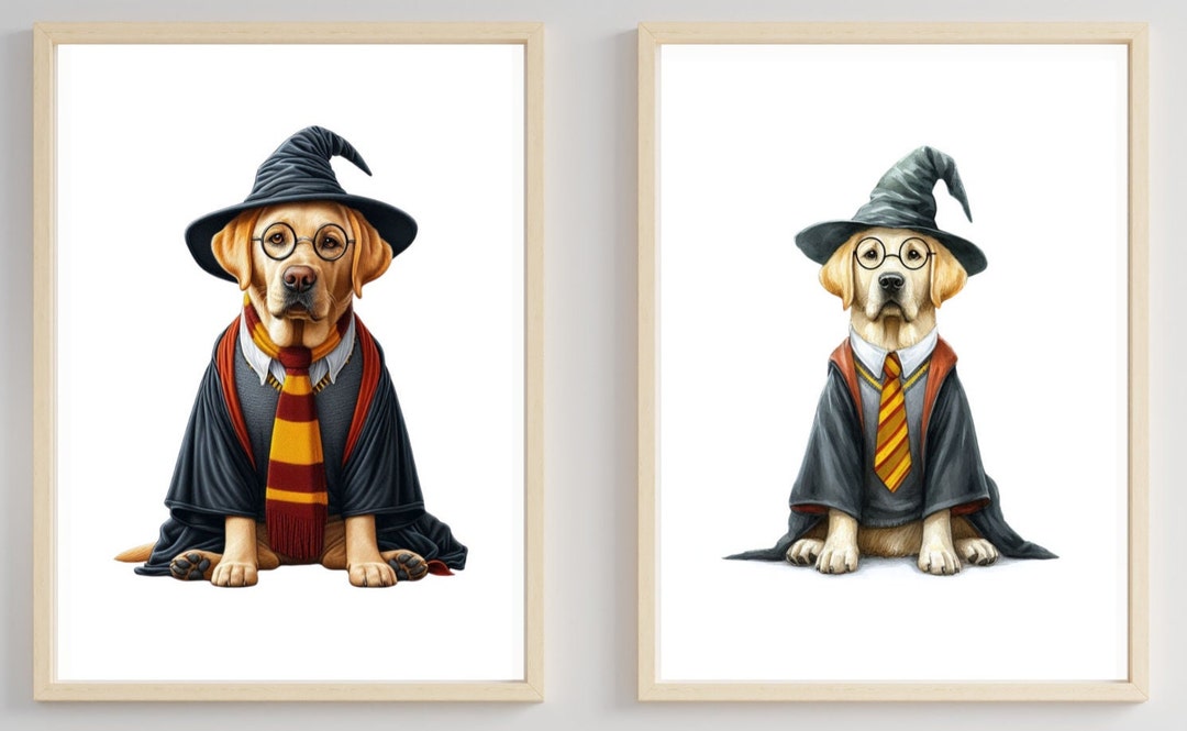 Yellow Lab Wall Art Wizard Decor Nursery Print Kids Room Printable ...