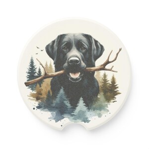 Black Lab Car Coasters - Hunting Labrador - Absorbent Soapstone - Set ...