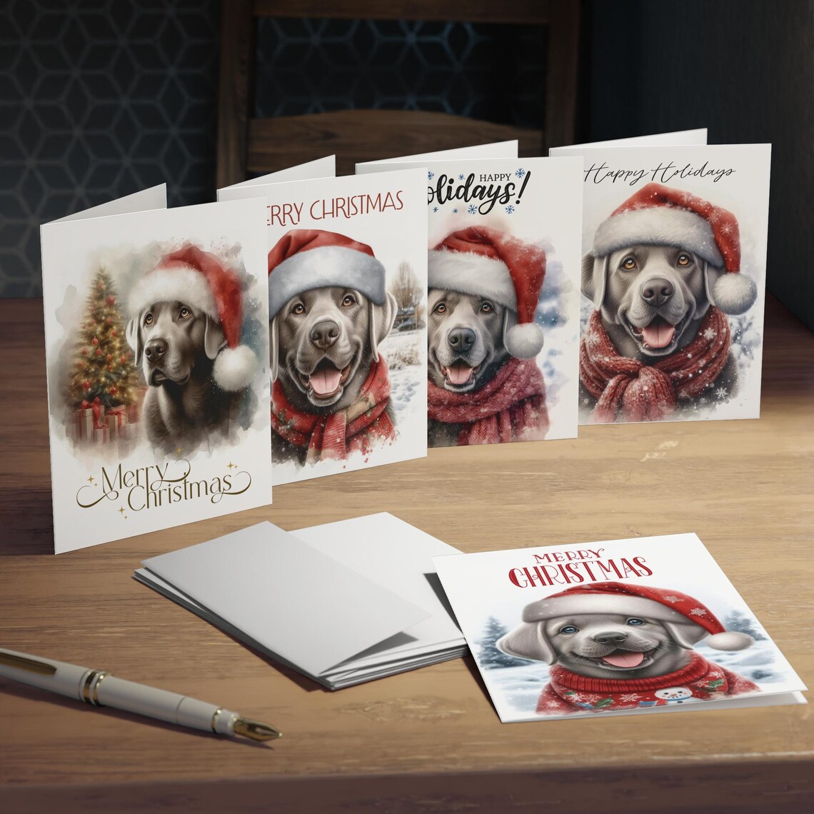 Silver Lab Christmas Card Holiday Greeting Cards for Dog Lovers ...