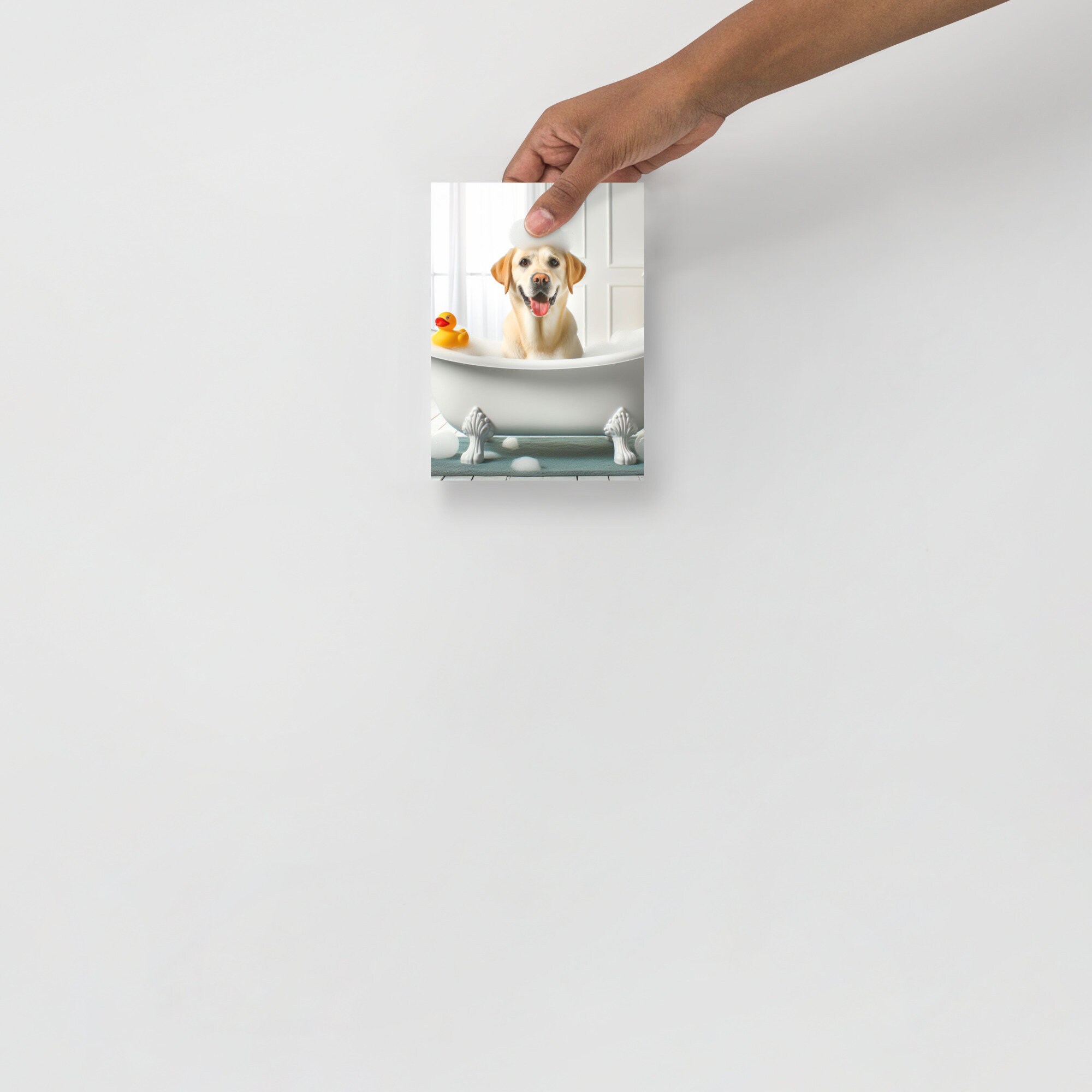 Yellow Lab in the Tub With a Rubber Ducky Poster Print Yellow Labrador ...