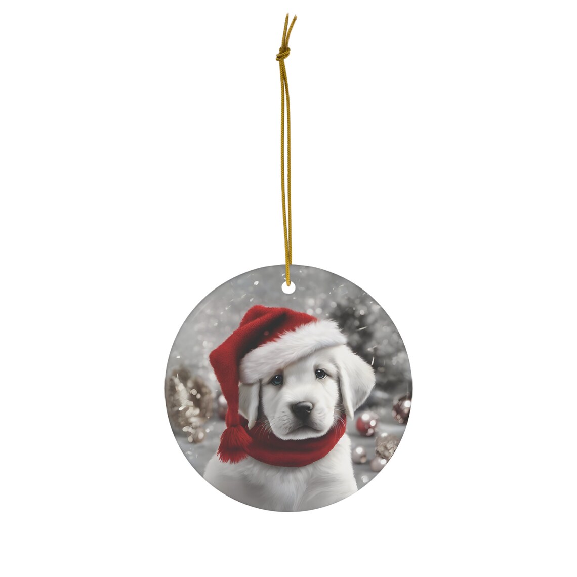 Polar White Lab Puppy Ceramic Christmas Ornament for Lab Mom Dog Mom ...