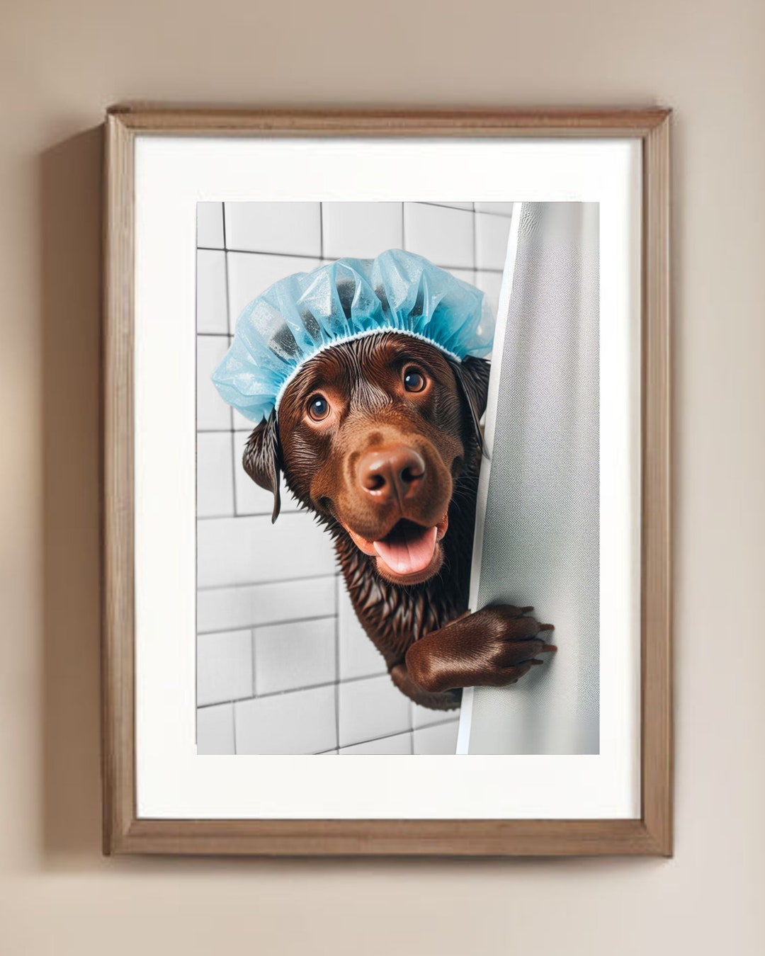 Chocolate Lab Bathroom Shower Poster Print Chocolate Labrador Retriever ...