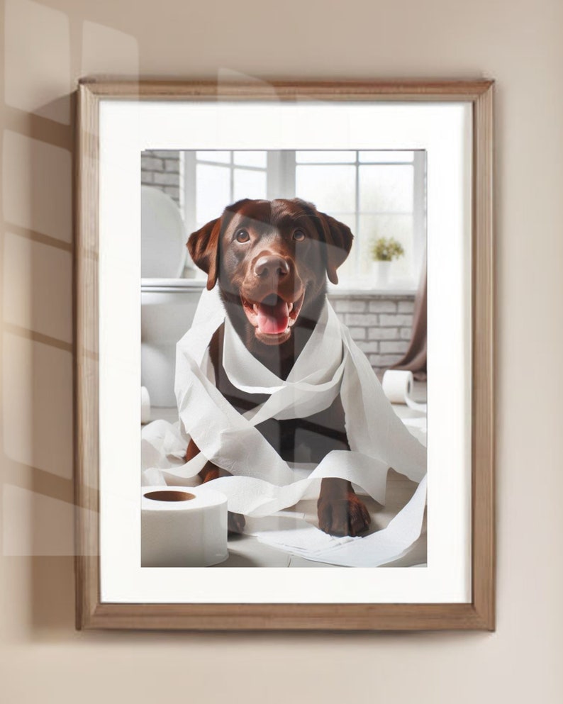 Chocolate Lab Bathroom Wall Art Chocolate Lab Humor Poster Print ...