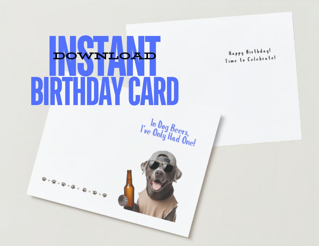 Silver Lab Birthday Card for Lab Mom Gift for Lab Lover Humor Dog Beer ...