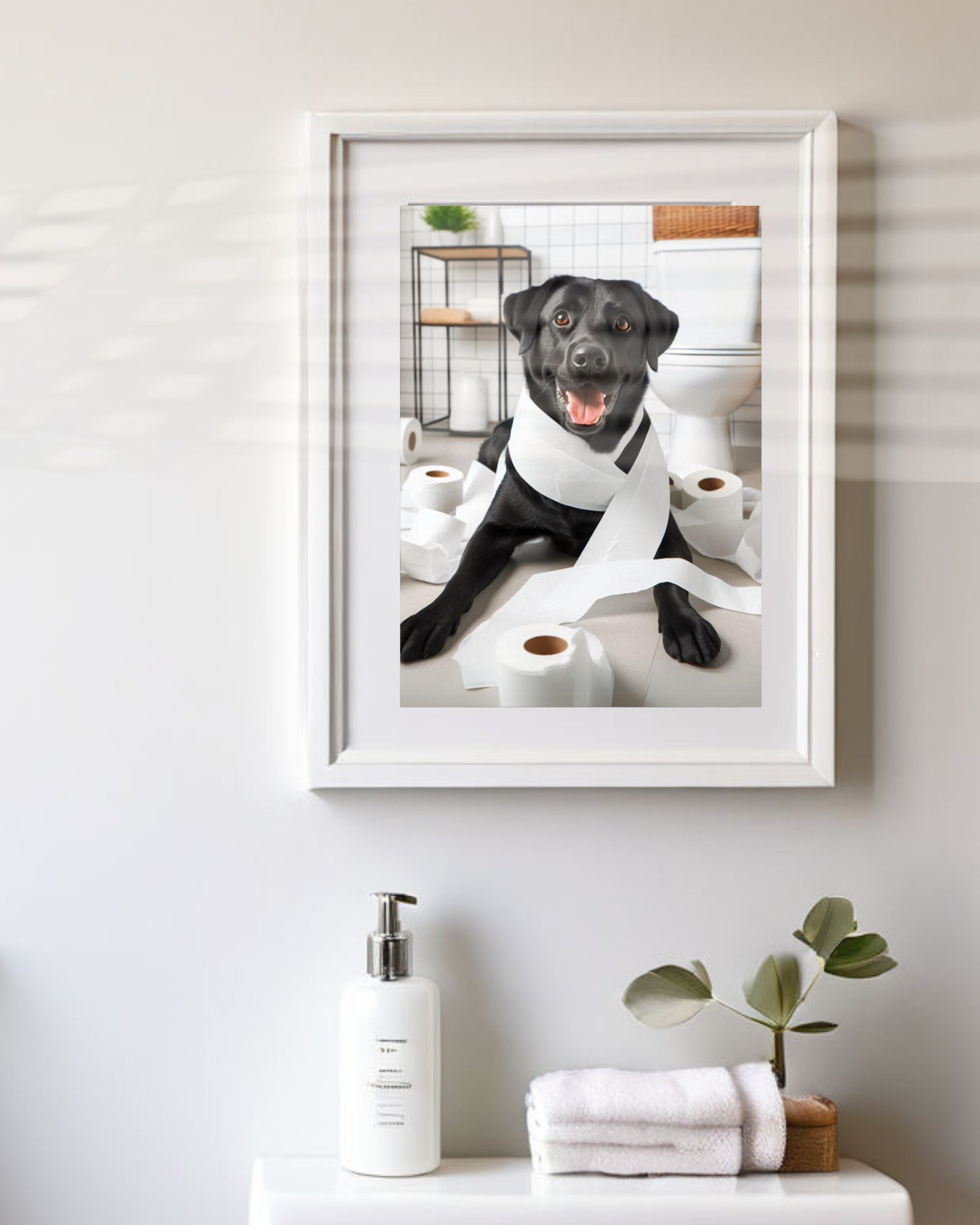 Black Lab Bathroom Wall Art Black Lab Humor Poster Print Black Labrador ...