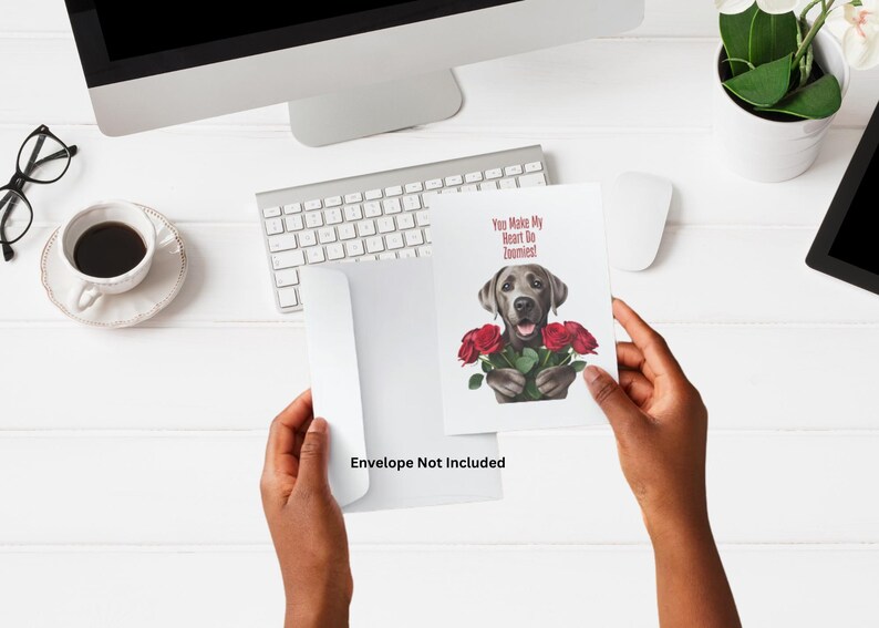 Silver Lab Valentine’s Day Card, Printable Dog Valentine, Downloadable ...