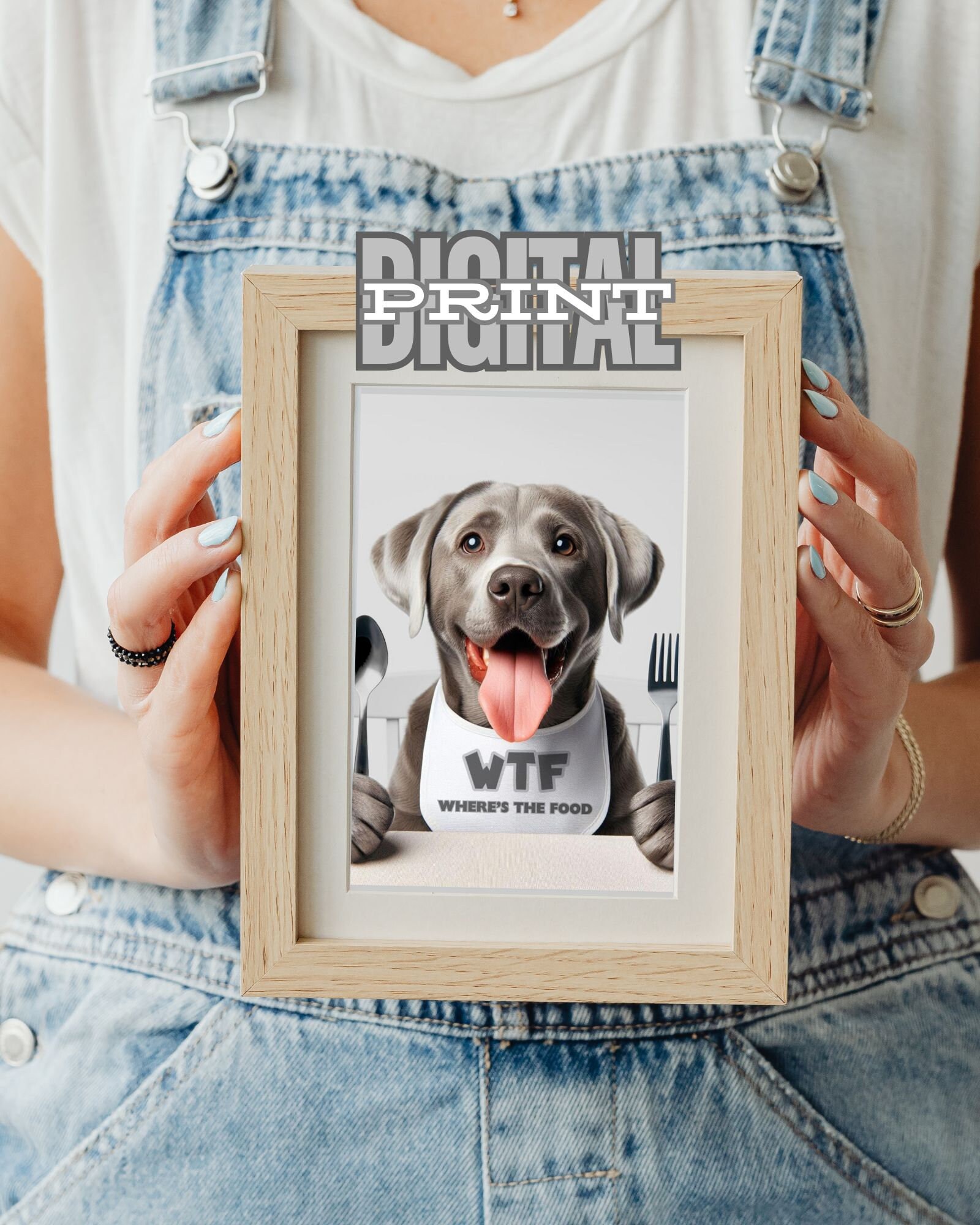 Silver Lab WTF Where's the Food Kitchen Wall Art Digital Chef Instant ...