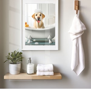 Yellow Lab in the Tub With a Rubber Ducky Poster Print Yellow Labrador ...