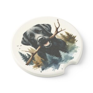 Black Lab Car Coasters - Hunting Labrador - Absorbent Soapstone - Set ...