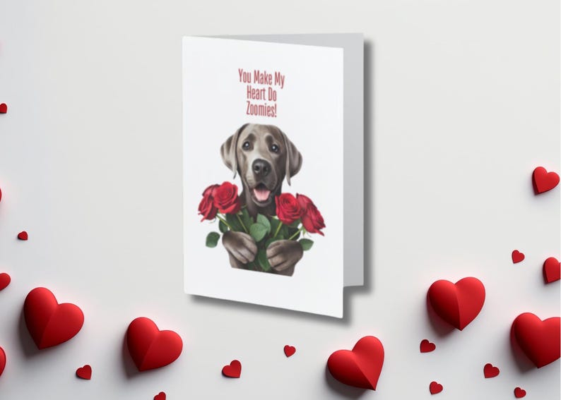 Silver Lab Valentine’s Day Card, Printable Dog Valentine, Downloadable ...