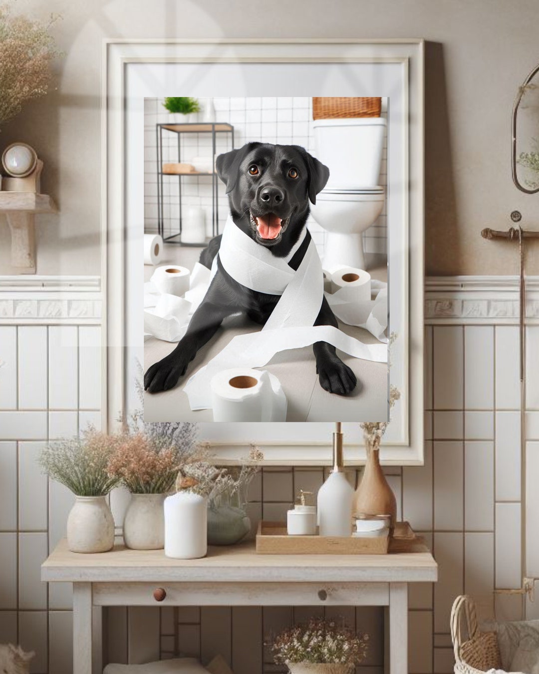 Black Lab Bathroom Wall Art Black Lab Humor Poster Print Black Labrador ...