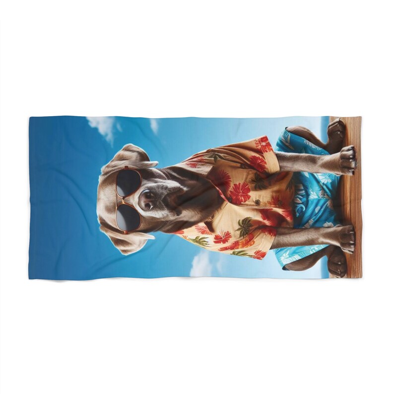 Silver Lab Beach Towel Cool Canine Summer Stylin' Edition Silver ...