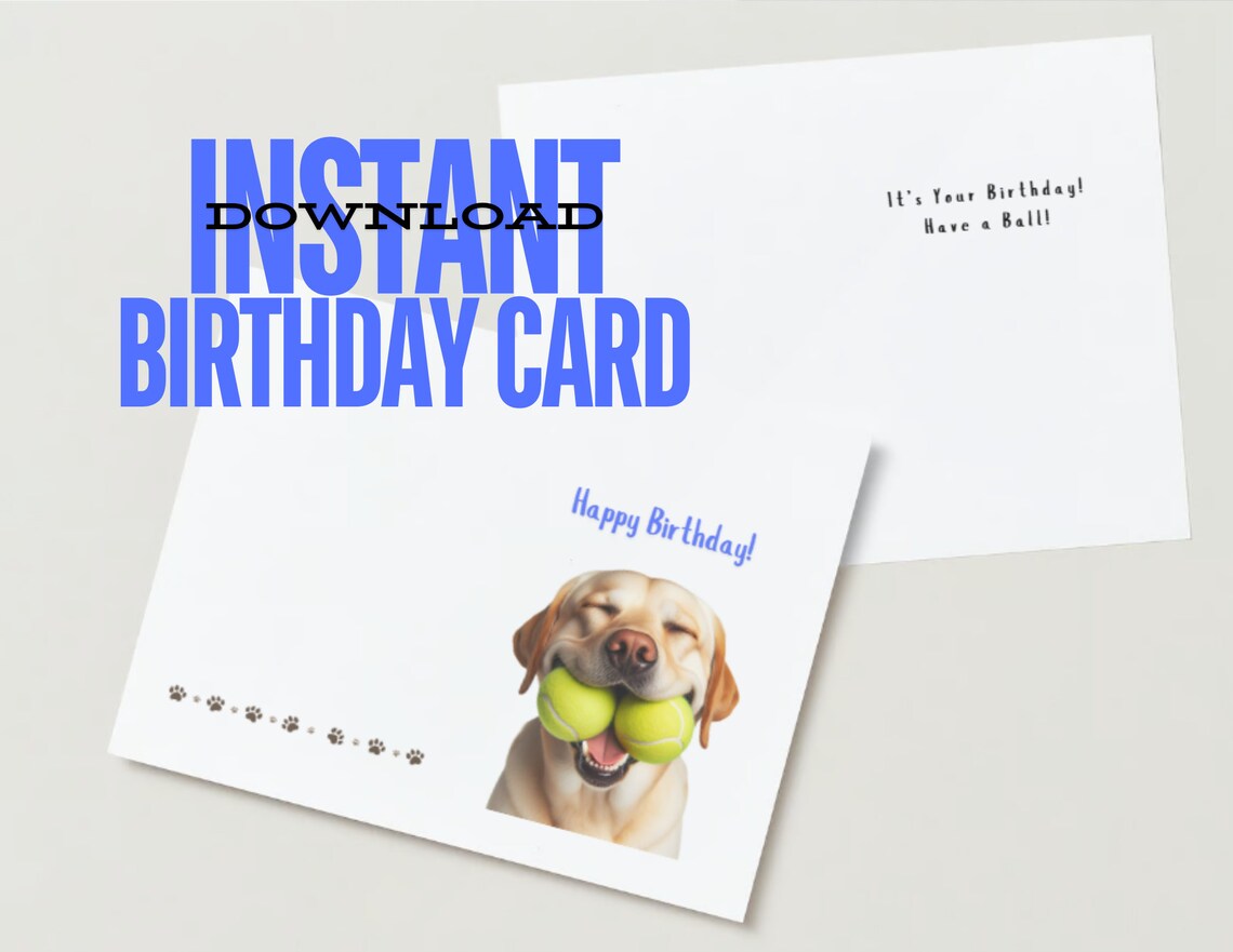 Yellow Lab Birthday Card for Lab Mom Gift for Lab Lover Humor Dog Balls ...