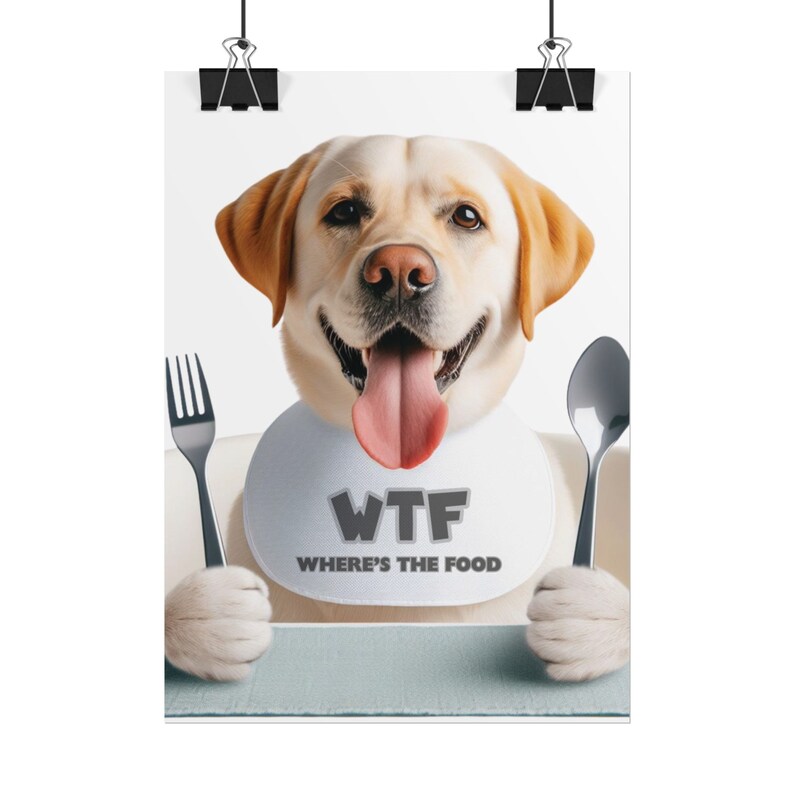 Yellow Lab WTF Where's the Food Kitchen Wall Art Digital Chef Instant ...