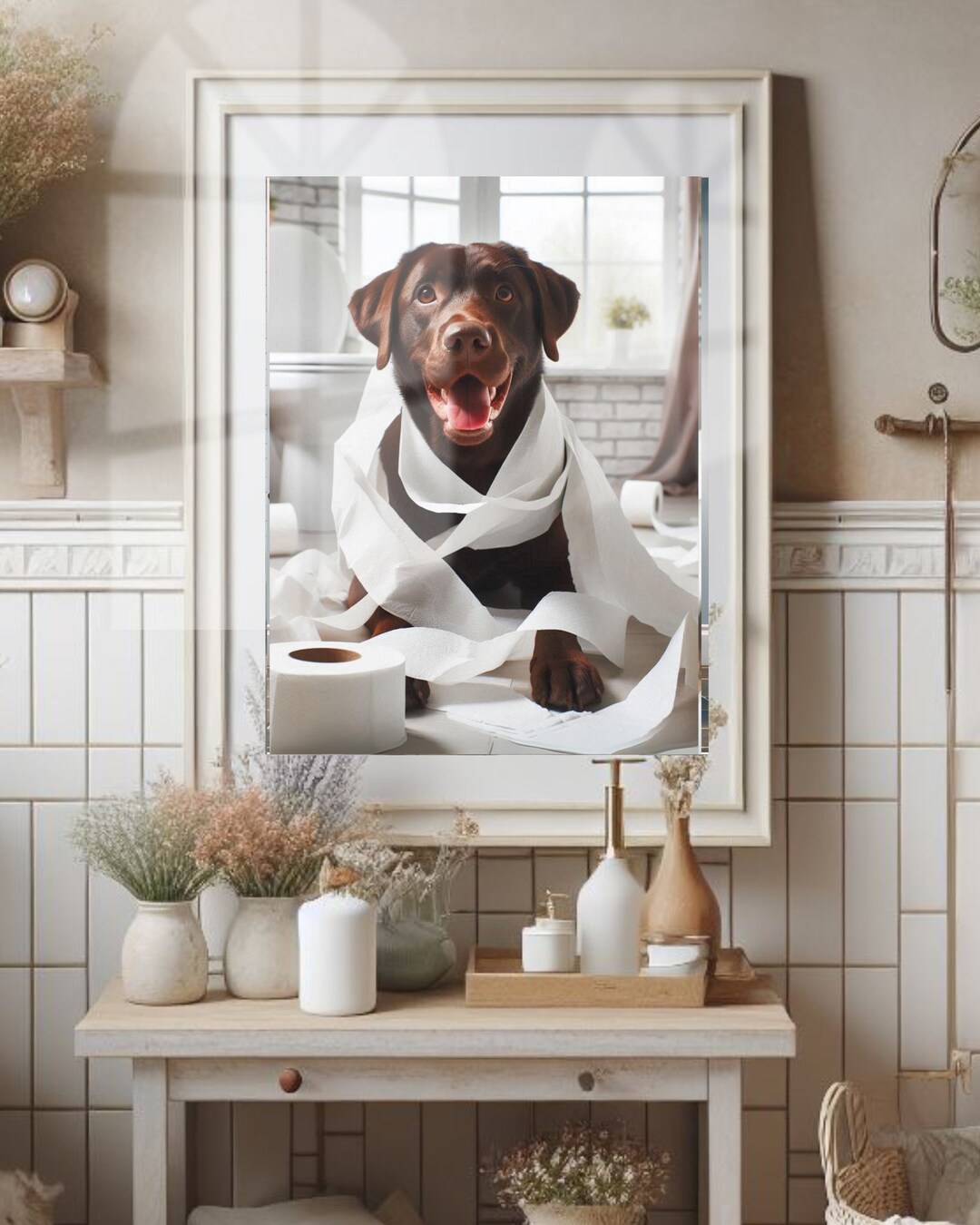Chocolate Lab Bathroom Wall Art Chocolate Lab Humor Poster Print ...
