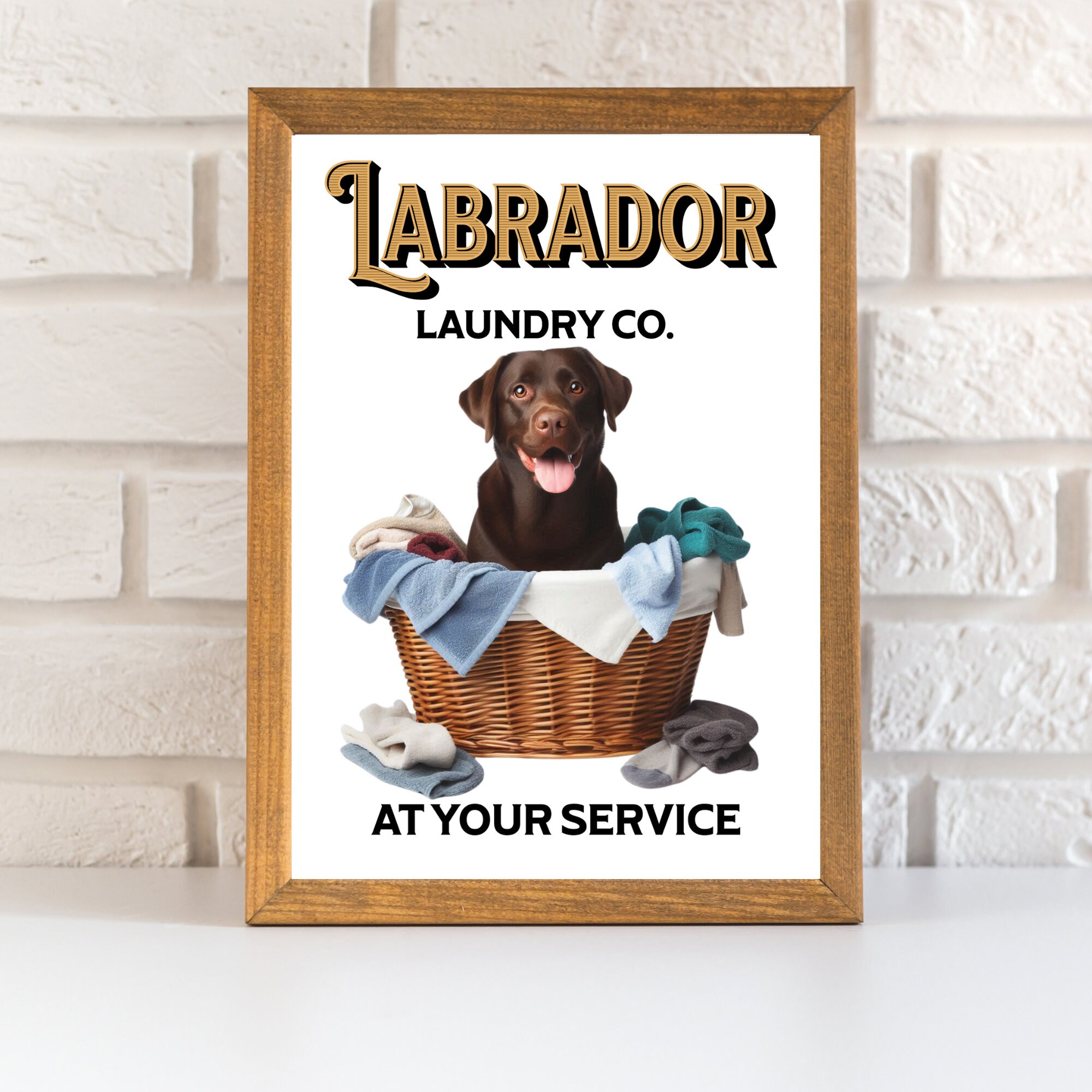 Chocolate Lab Laundry Wall Art for Laundry Room Lab Print for Laundry Room Decor Whimsical Wall ...