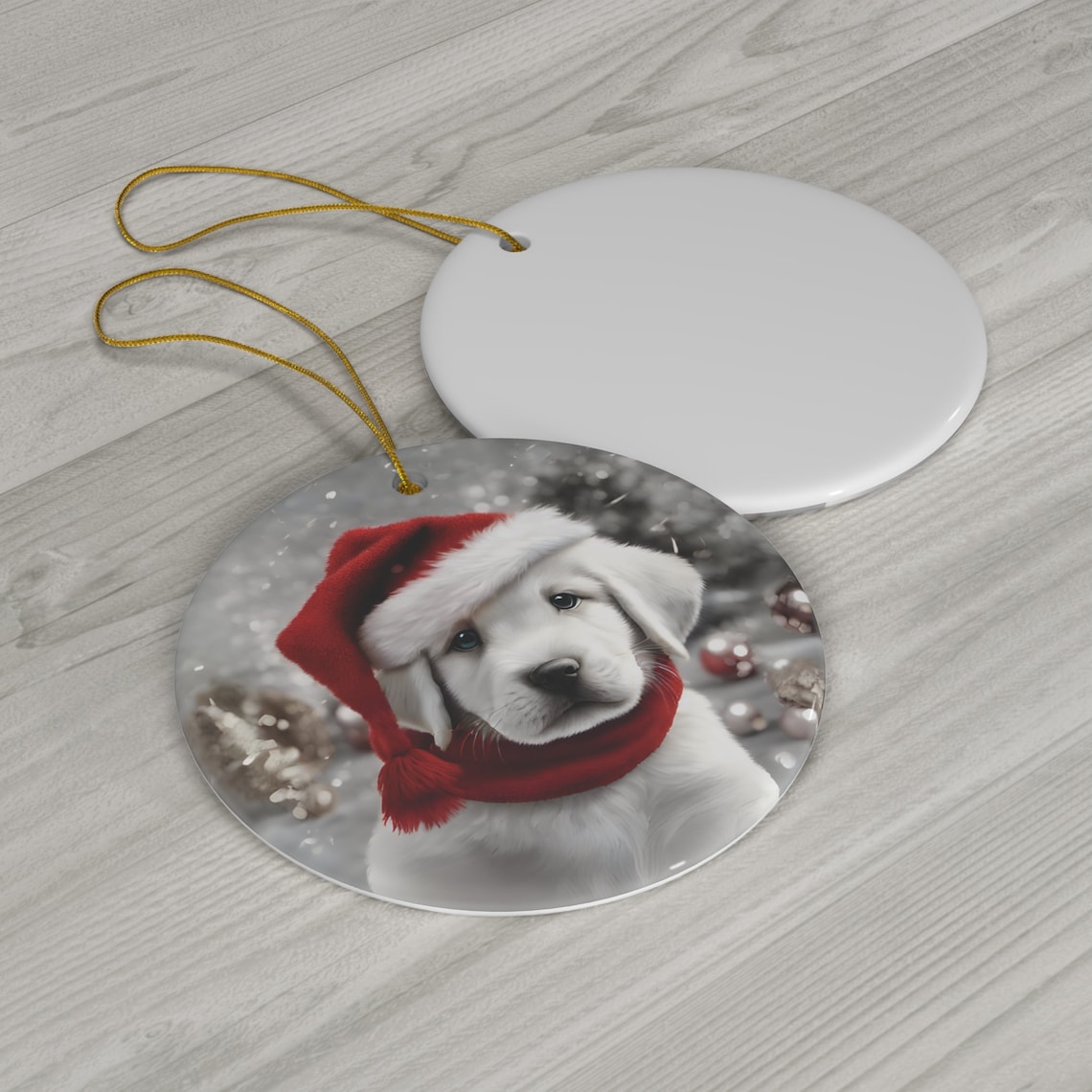 Polar White Lab Puppy Ceramic Christmas Ornament for Lab Mom Dog Mom ...